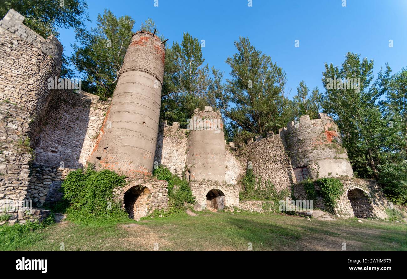 Medieval castle without people in the forest Stock Photo - Alamy