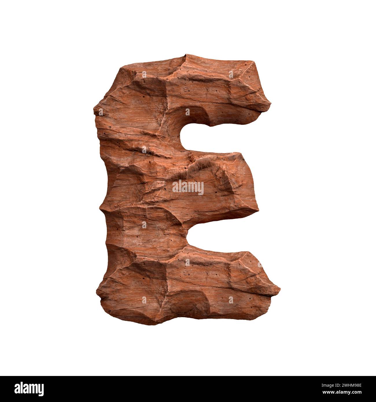 Desert sandstone letter E - Capital 3d red rock font - suitable for ...