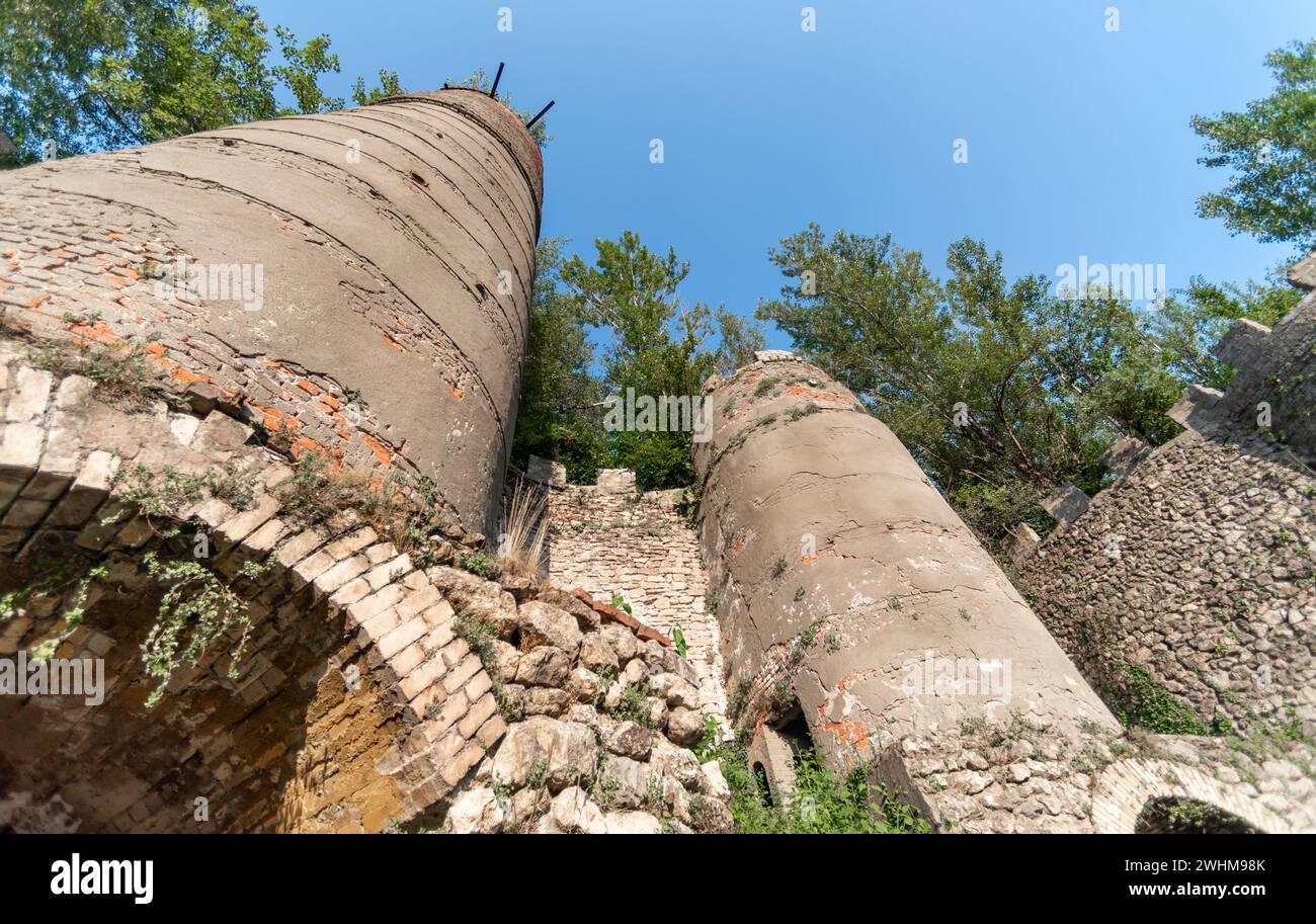 Medieval castle without people in the forest Stock Photo - Alamy