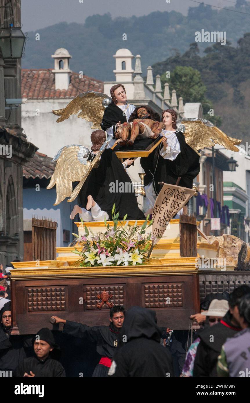 Antigua, Guatemala. Good Friday Procession. Señor Sepultado, Christ ...
