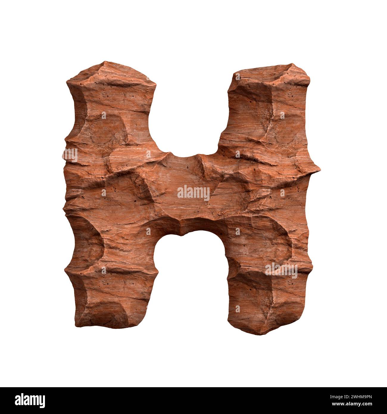 Desert sandstone letter H - Upper-case 3d red rock font - suitable for ...