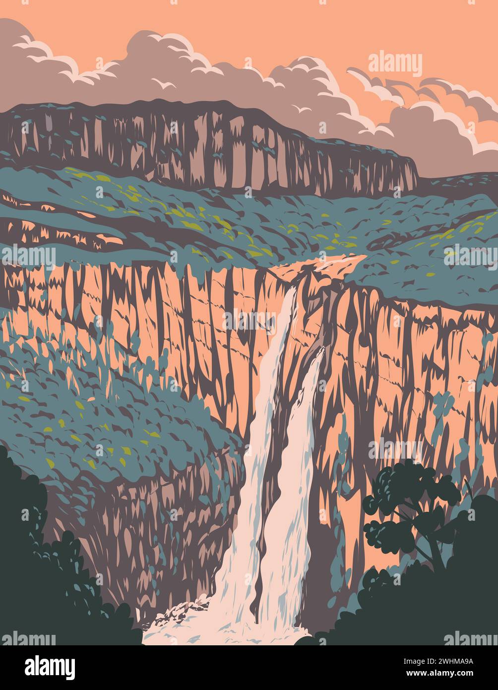 Salto Ii Waterfall in Chapada Dos Veadeiros National Park Golas Brazil ...