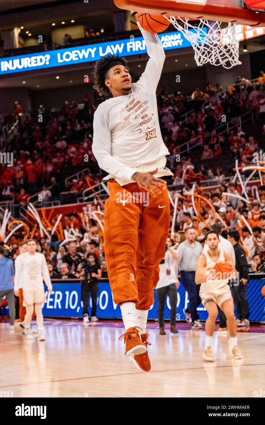 Texas, USA. 10th Feb, 2024. Dillon Mitchell #23 of the Texas Longhorns ...