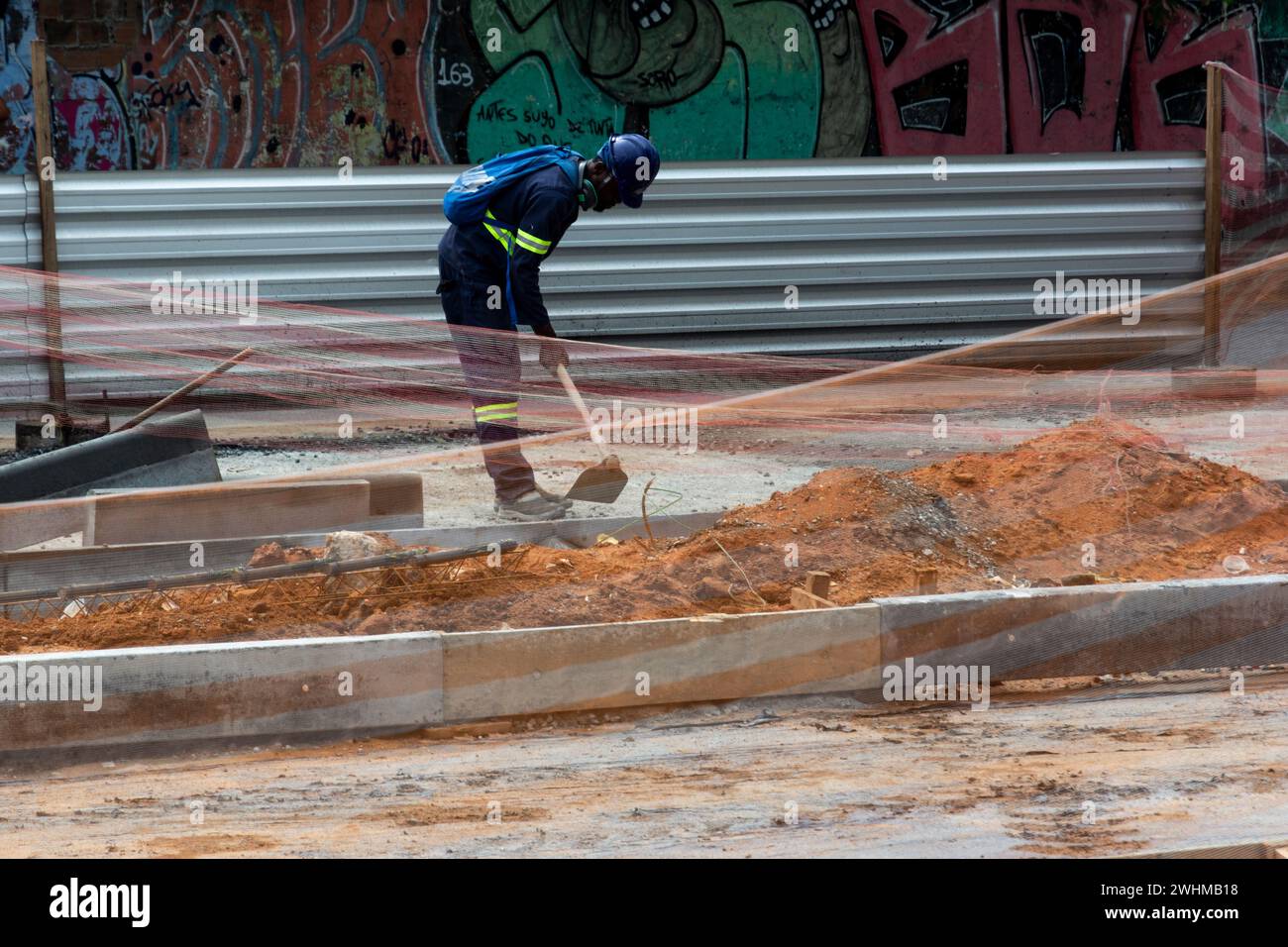 Salvador, Bahia, Brazil - January 25, 2024: Construction workers are ...