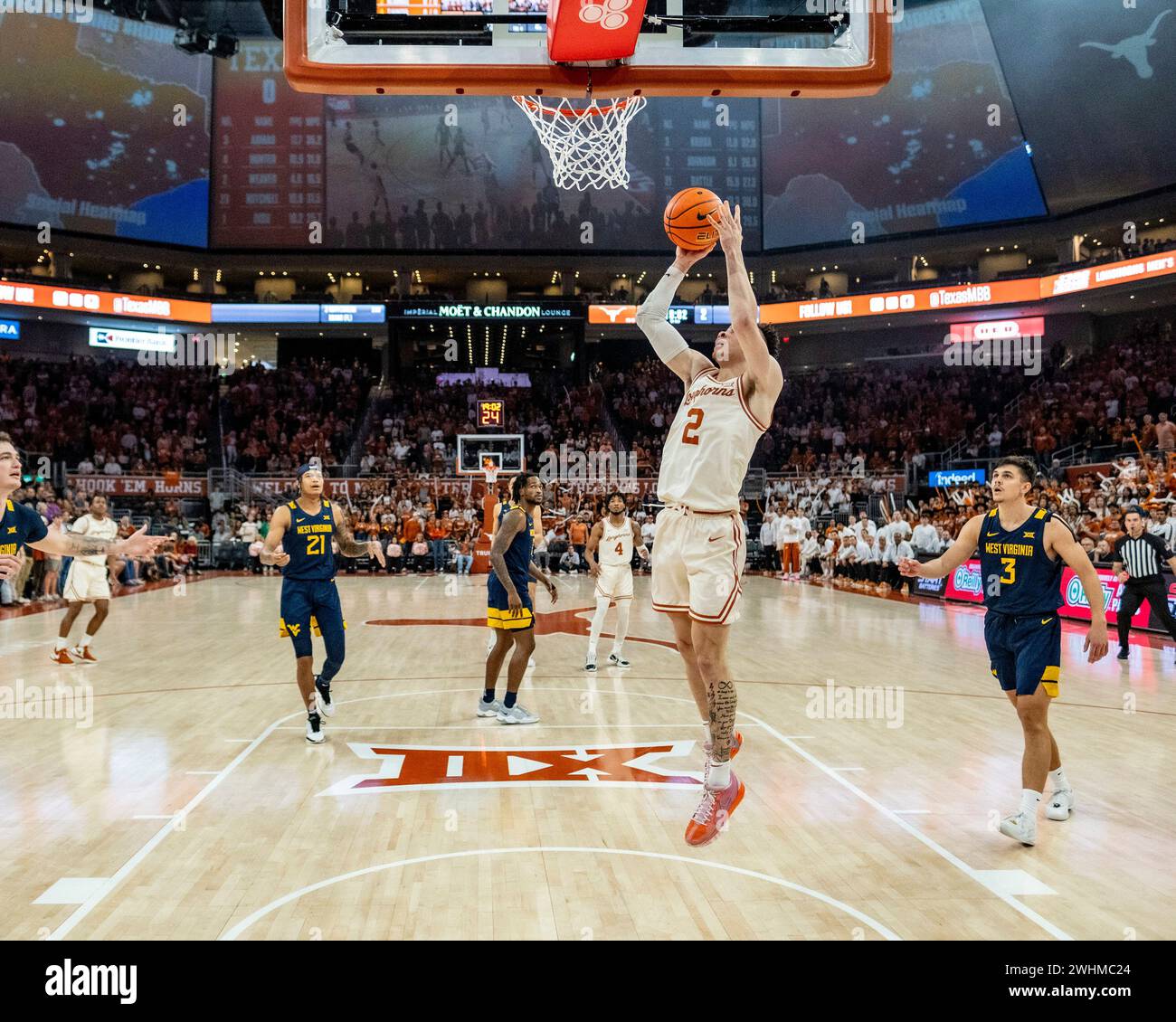 Feb 10, 2024. Chendall Weaver #2 of the Texas Longhorns in action vs ...