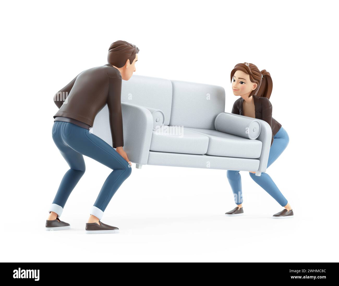 Man lifting couch Cut Out Stock Images & Pictures - Alamy