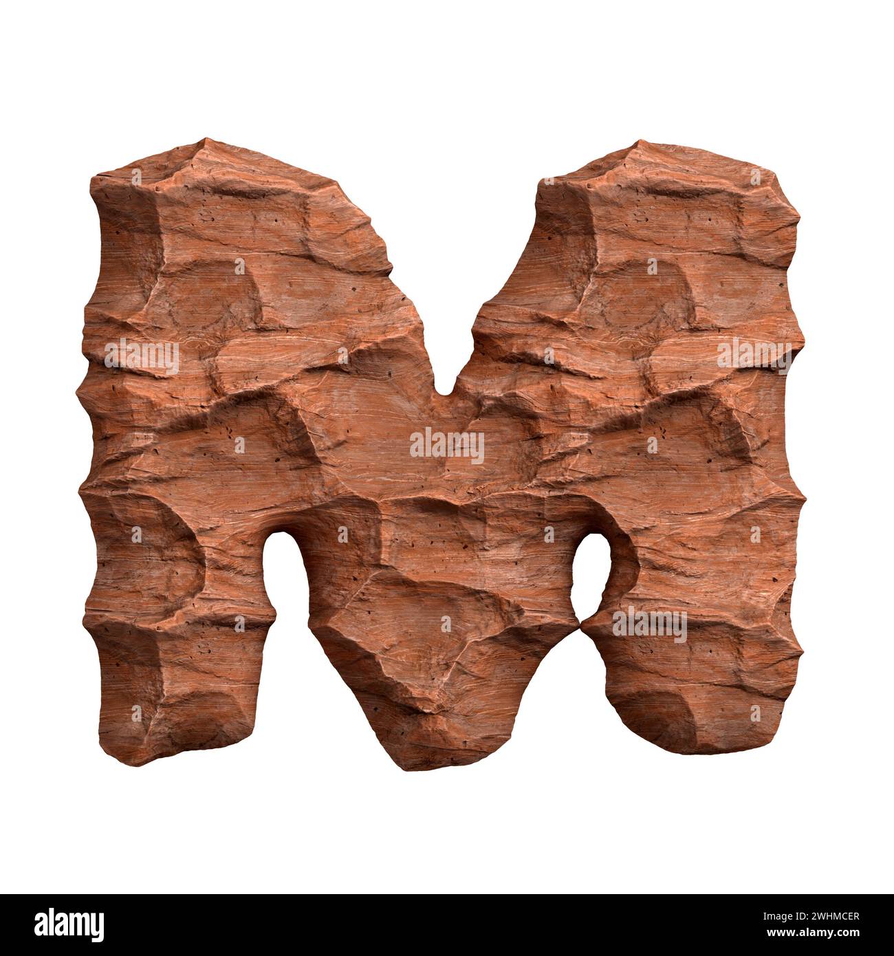 Desert sandstone letter M - Capital 3d red rock font - suitable for ...