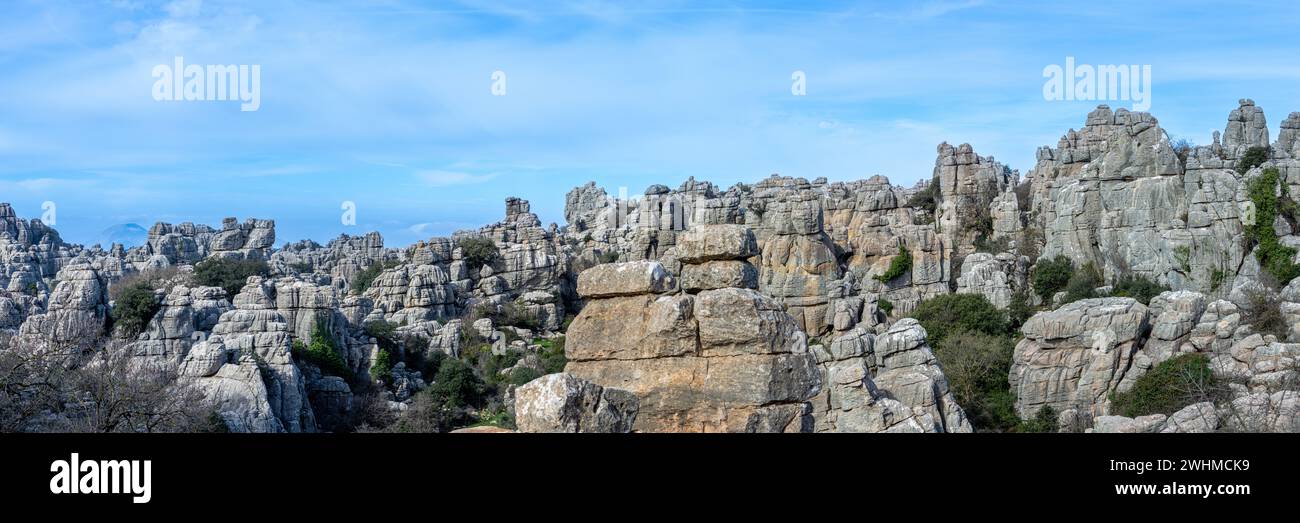 Hiking the Torcal de Antequerra National Park, limestone rock ...