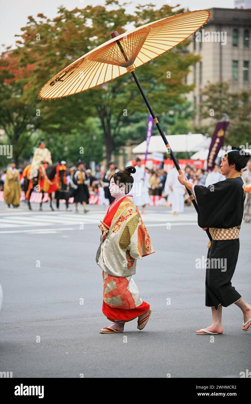 Yoshino Tayo, the famous geisha of Edo period at Jidai Festival. Kyoto ...