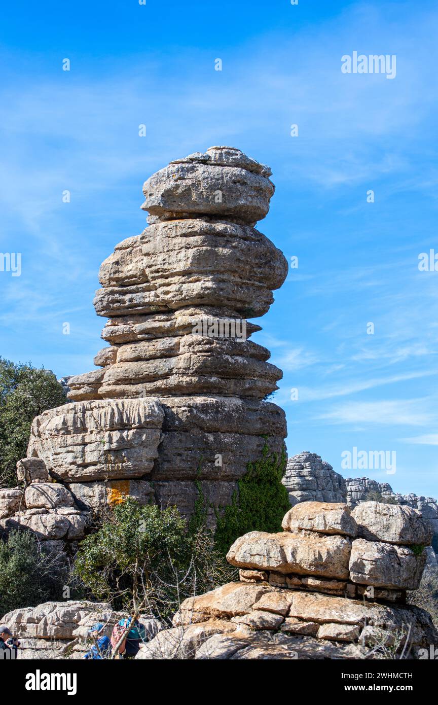 Hiking the Torcal de Antequerra National Park, limestone rock ...