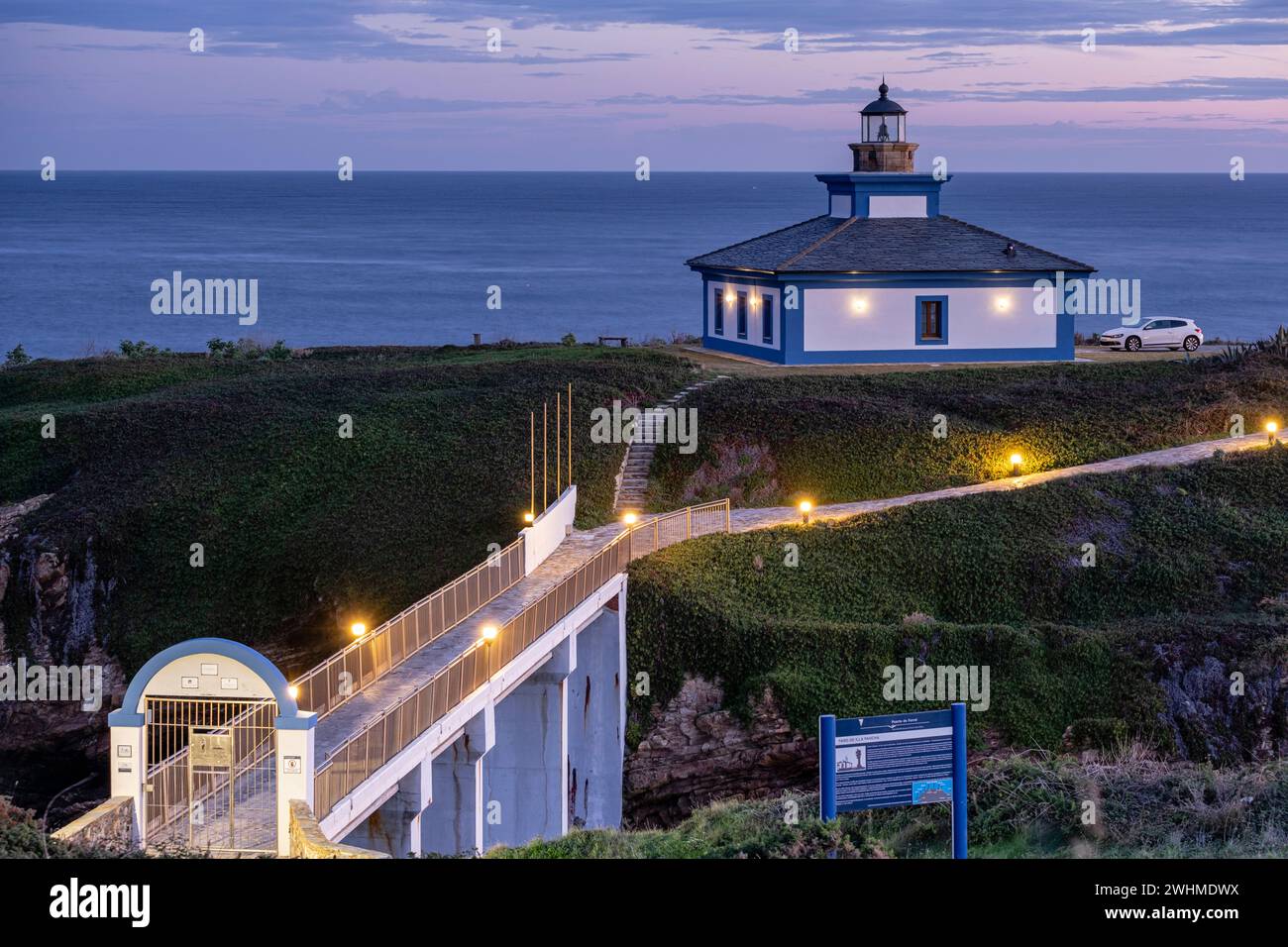 Old Ribadeo lighthouse Stock Photo - Alamy