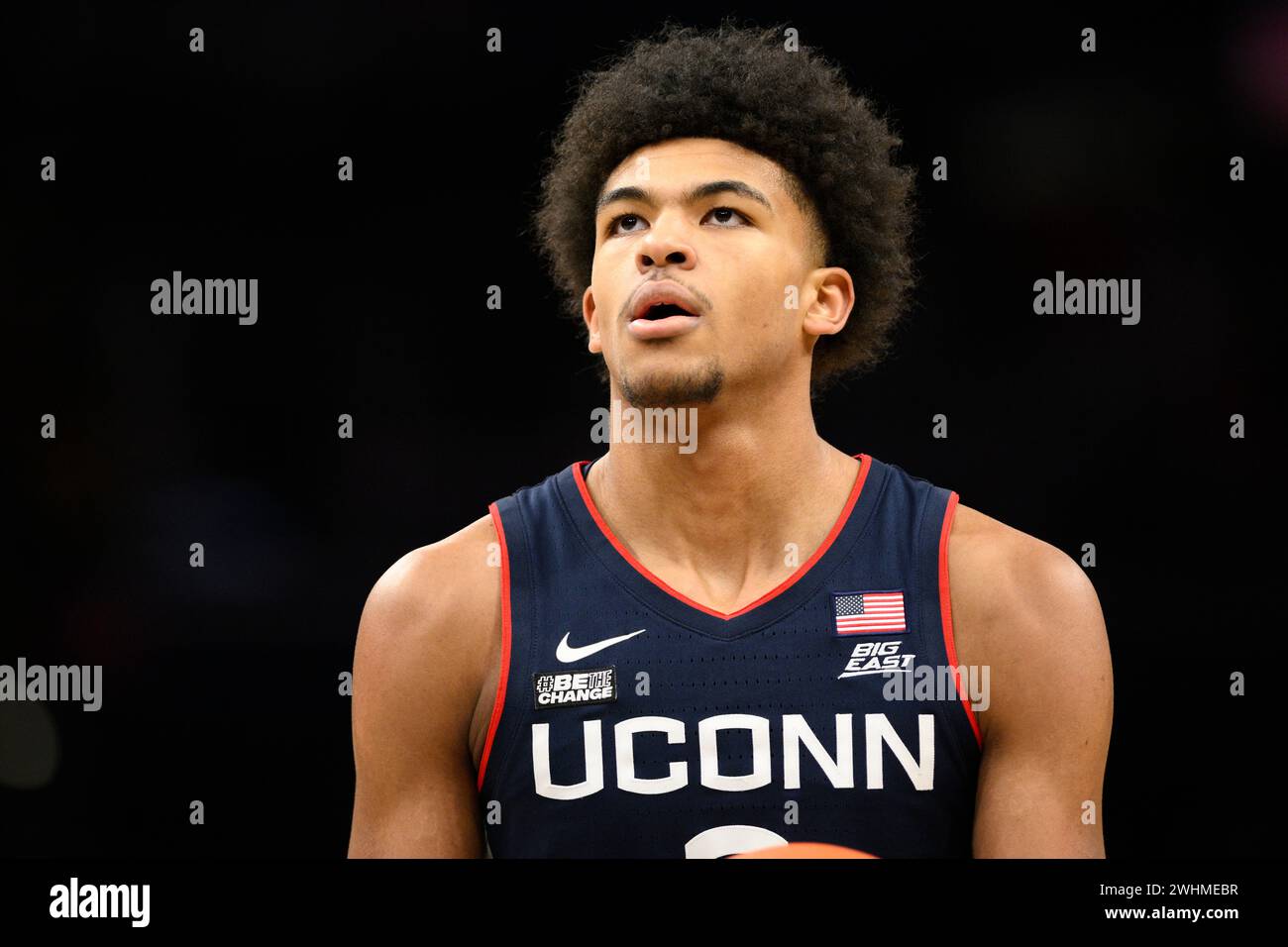 Connecticut forward Jaylin Stewart (3) in action during the first half ...