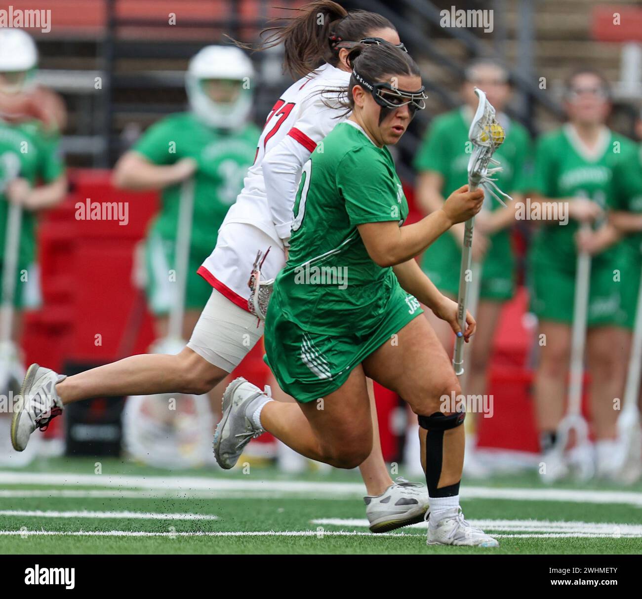 Piscataway, NJ, USA. 10th Feb, 2024. Manhattan defender Andrea Liotta ...