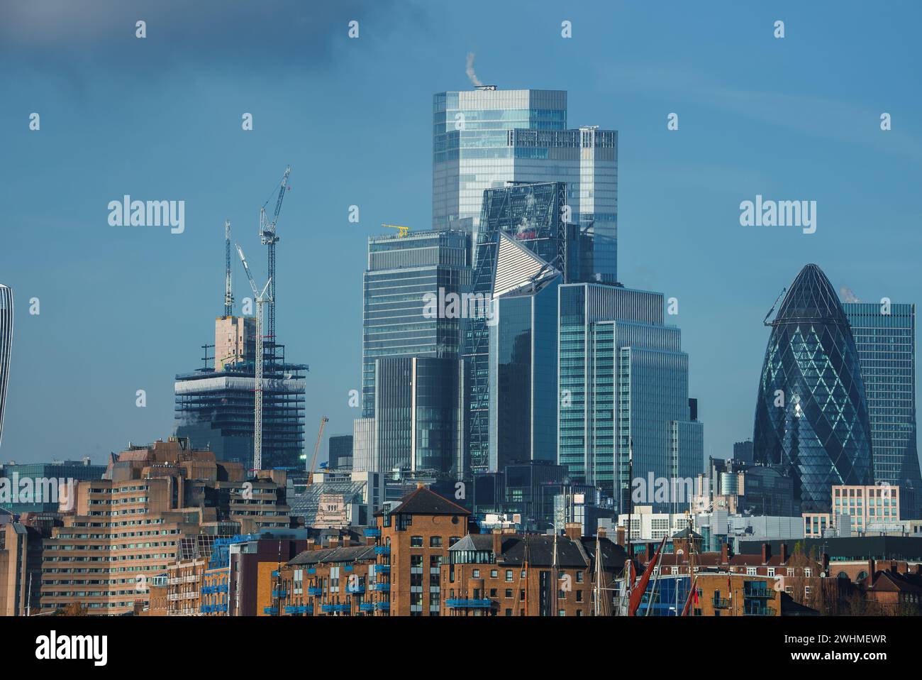Daytime Skyline of London's Financial District with Iconic Gherkin ...