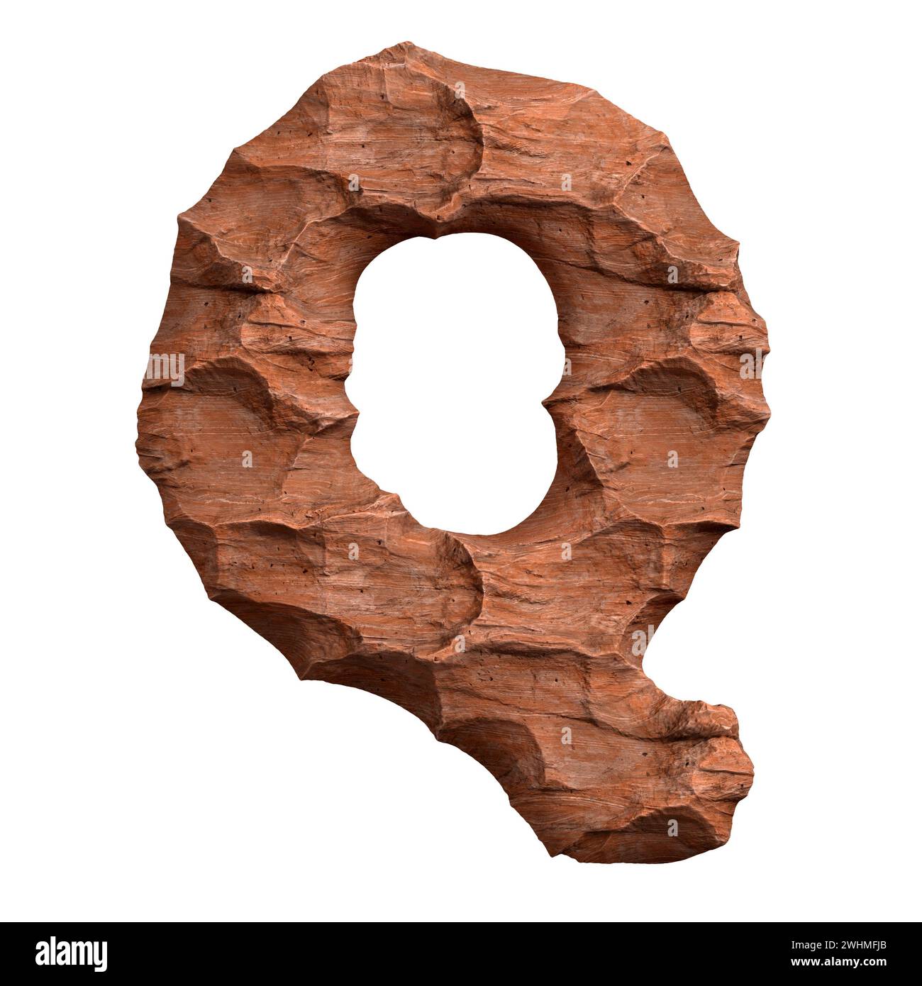 Desert sandstone letter Q - Upper-case 3d red rock font - suitable for ...