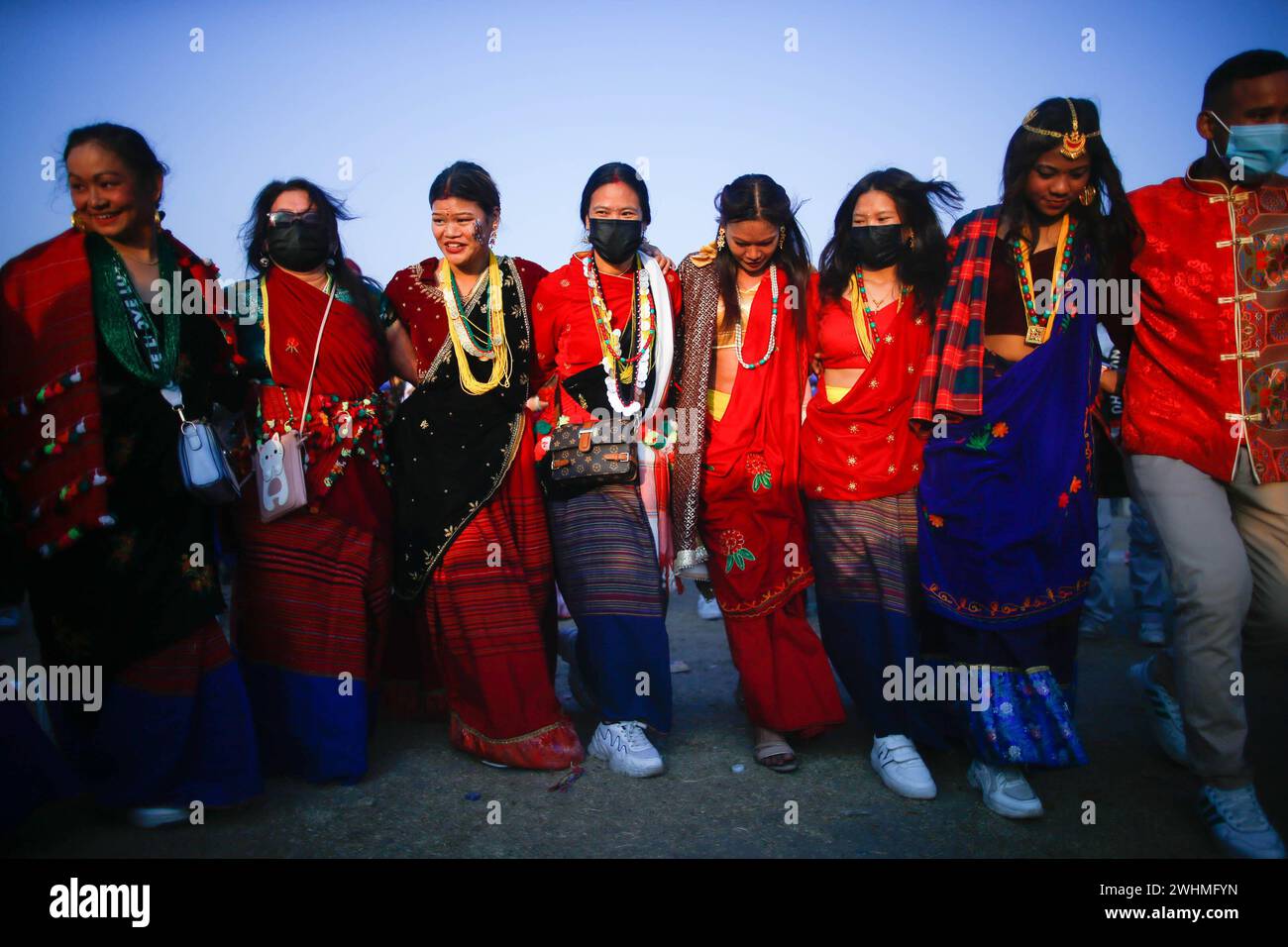 Kathmandu, Nepal. 10th Feb, 2024. People from the Tamang community ...