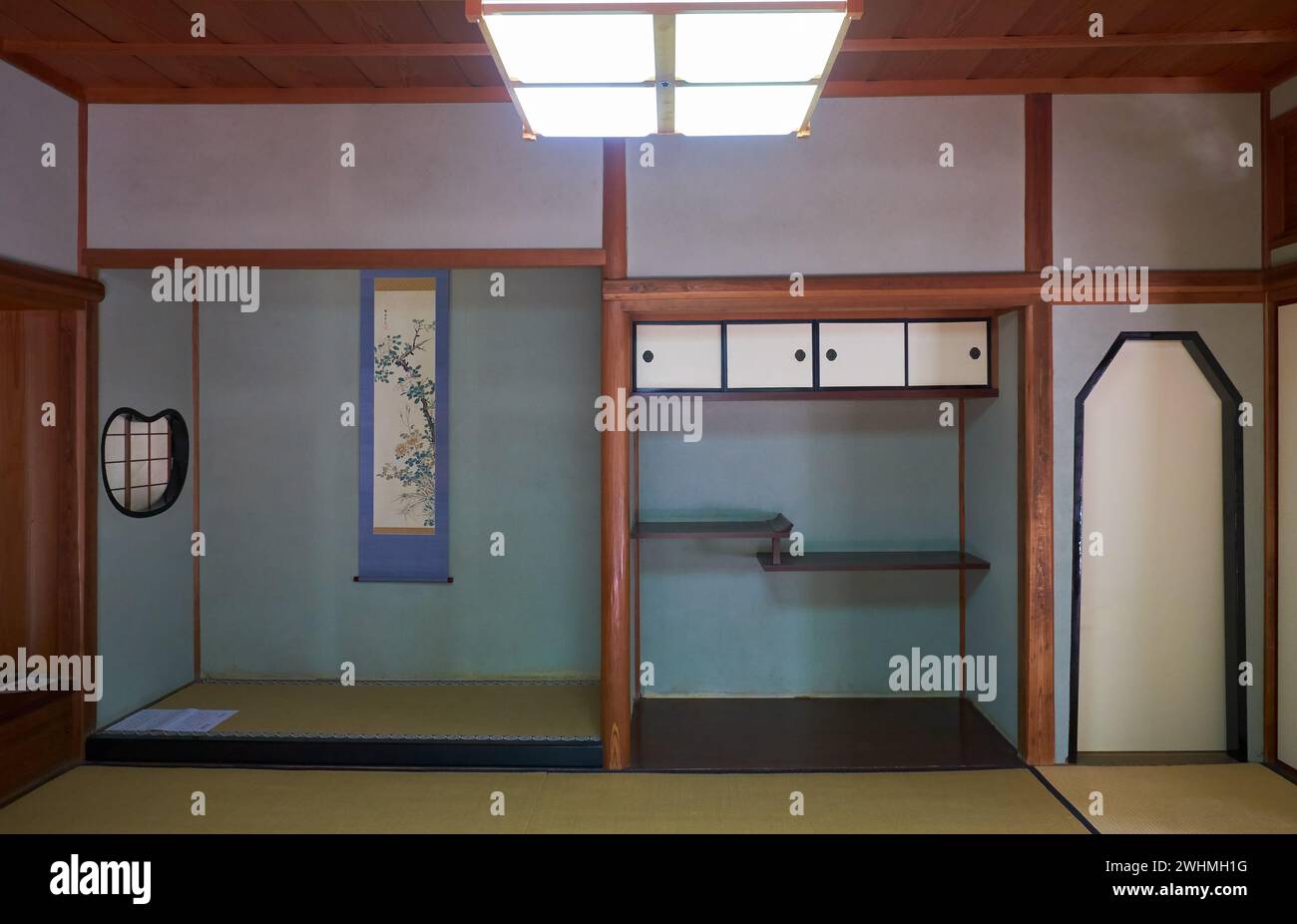 The interior of the old tea house at the territory of Nagoya castle ...