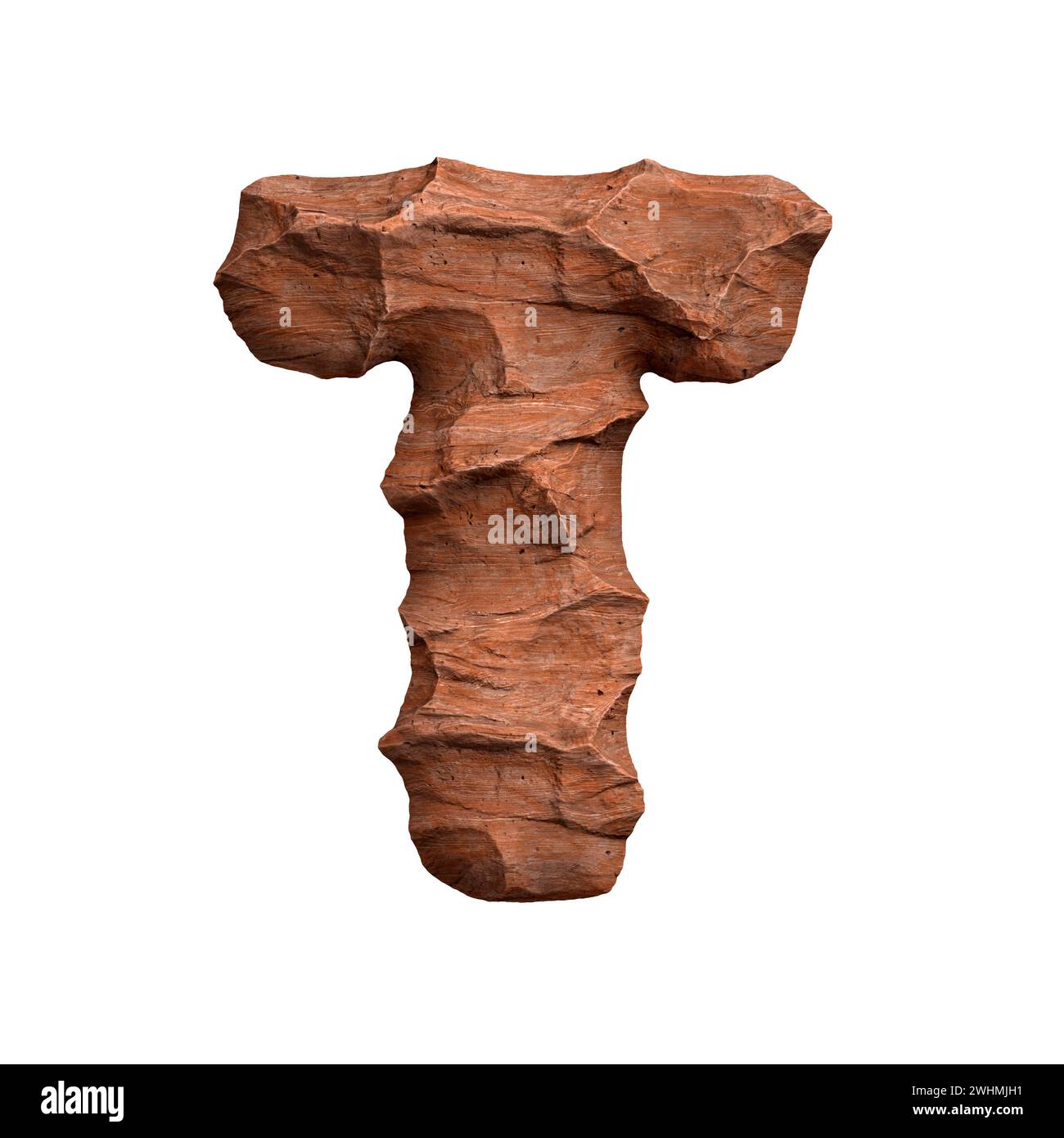 Desert sandstone letter T - Uppercase 3d red rock font - suitable for ...