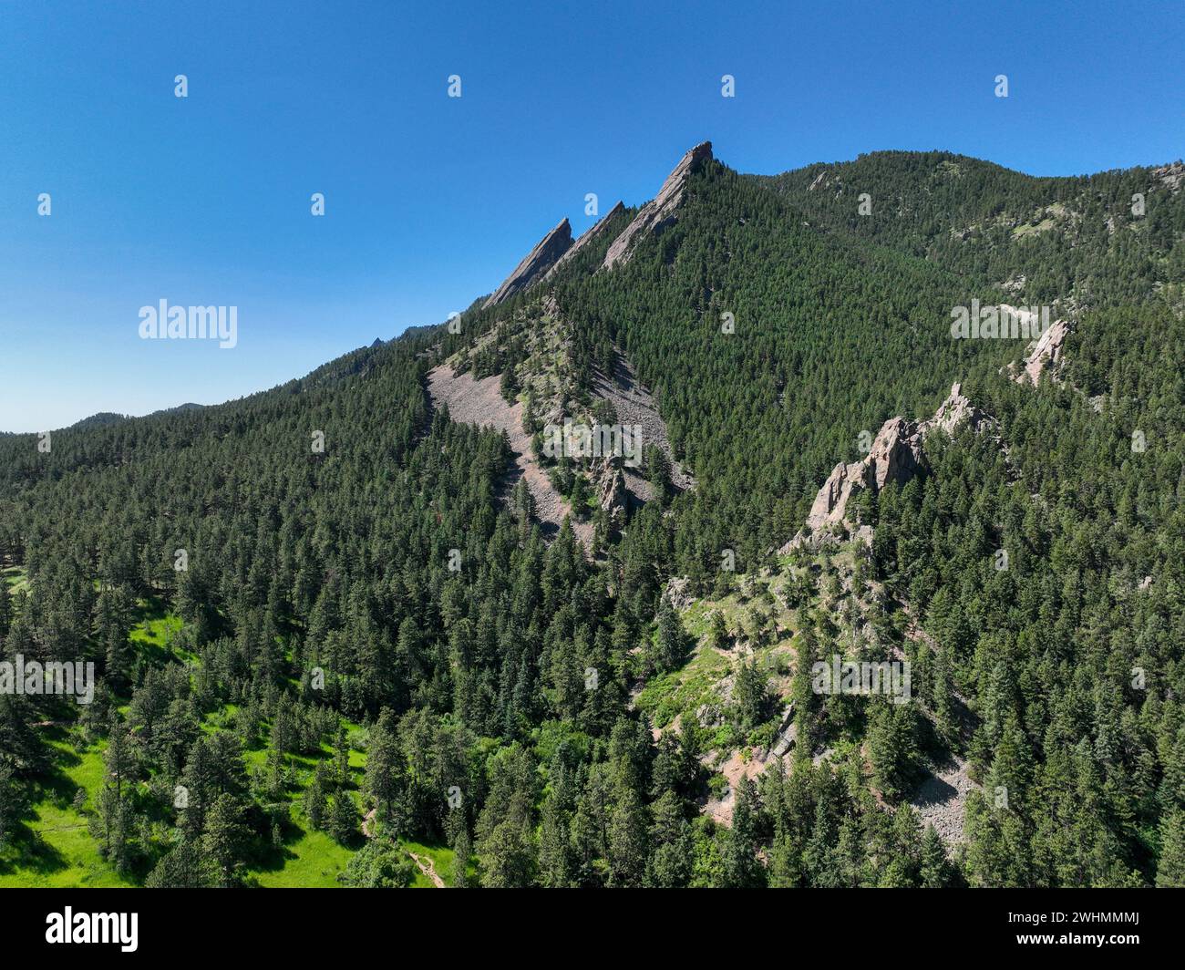 The Flatirons, rock formations at Chautauqua Park near Boulder ...