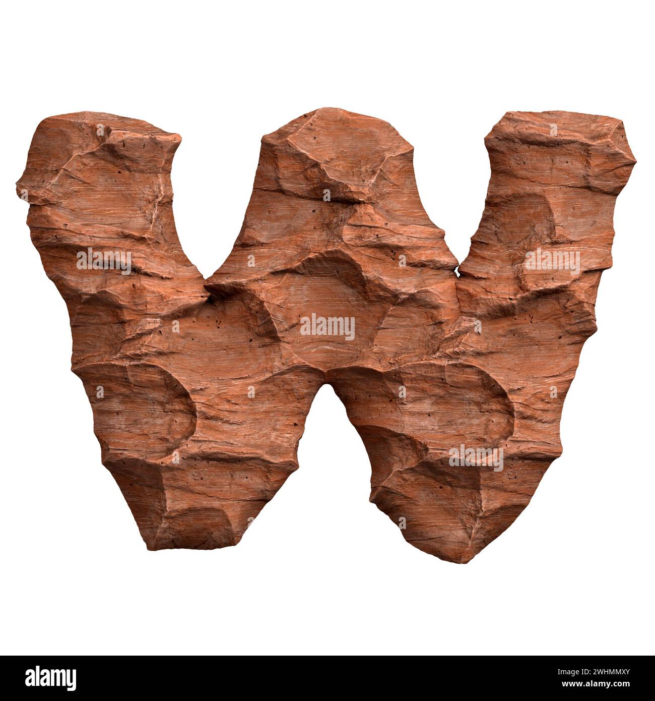 Desert sandstone letter W - Capital 3d red rock font - suitable for ...