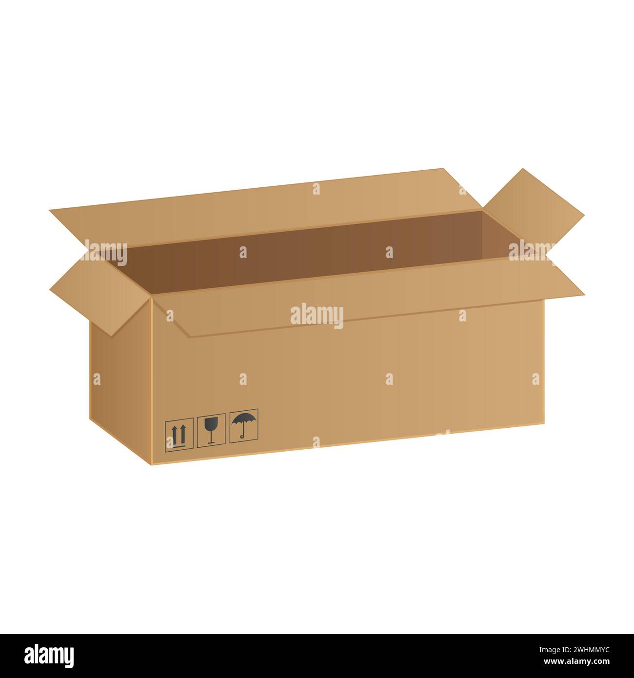 Cardboard box realistic vector illustration isolated on white ...