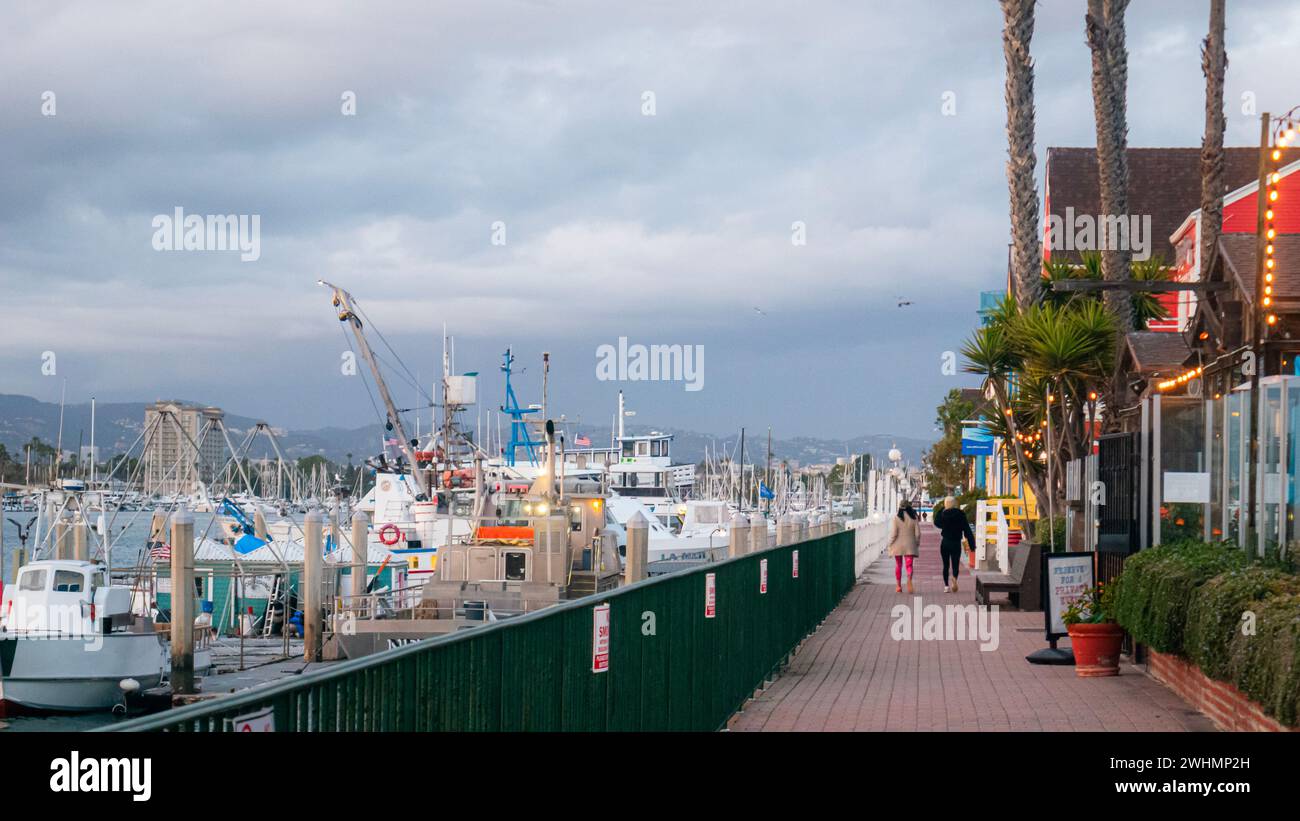 Fisherman's Village in Marina del Rey, California, a waterfront ...