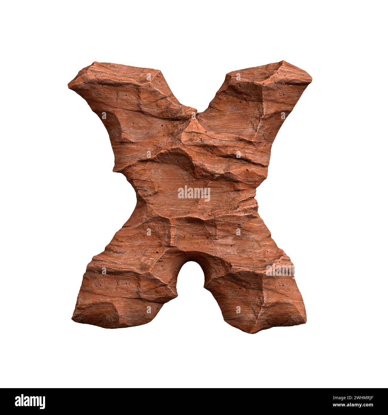 Desert sandstone letter X - Upper-case 3d red rock font - suitable for ...