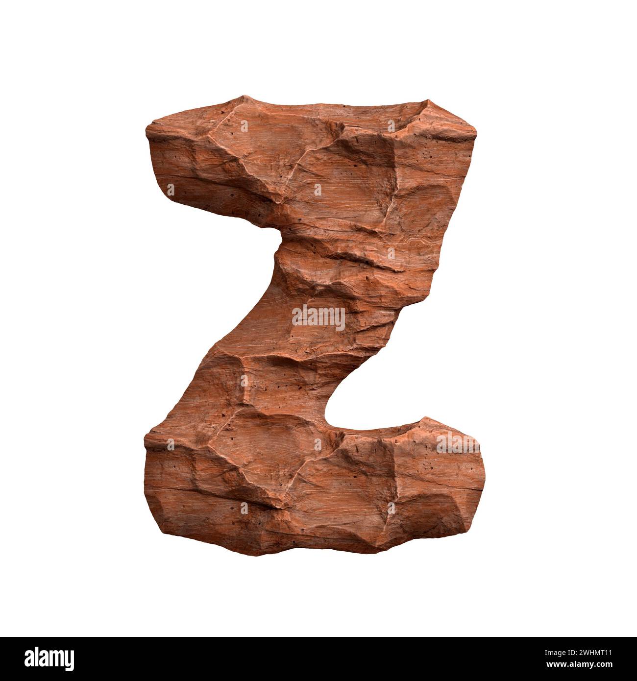 Desert sandstone letter Z - Upper-case 3d red rock font - suitable for ...