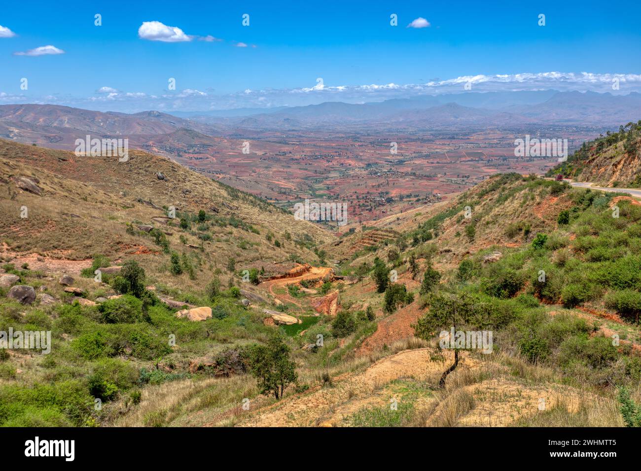 Devastated central Madagascar landscape - Ambalavao, Province Haute ...