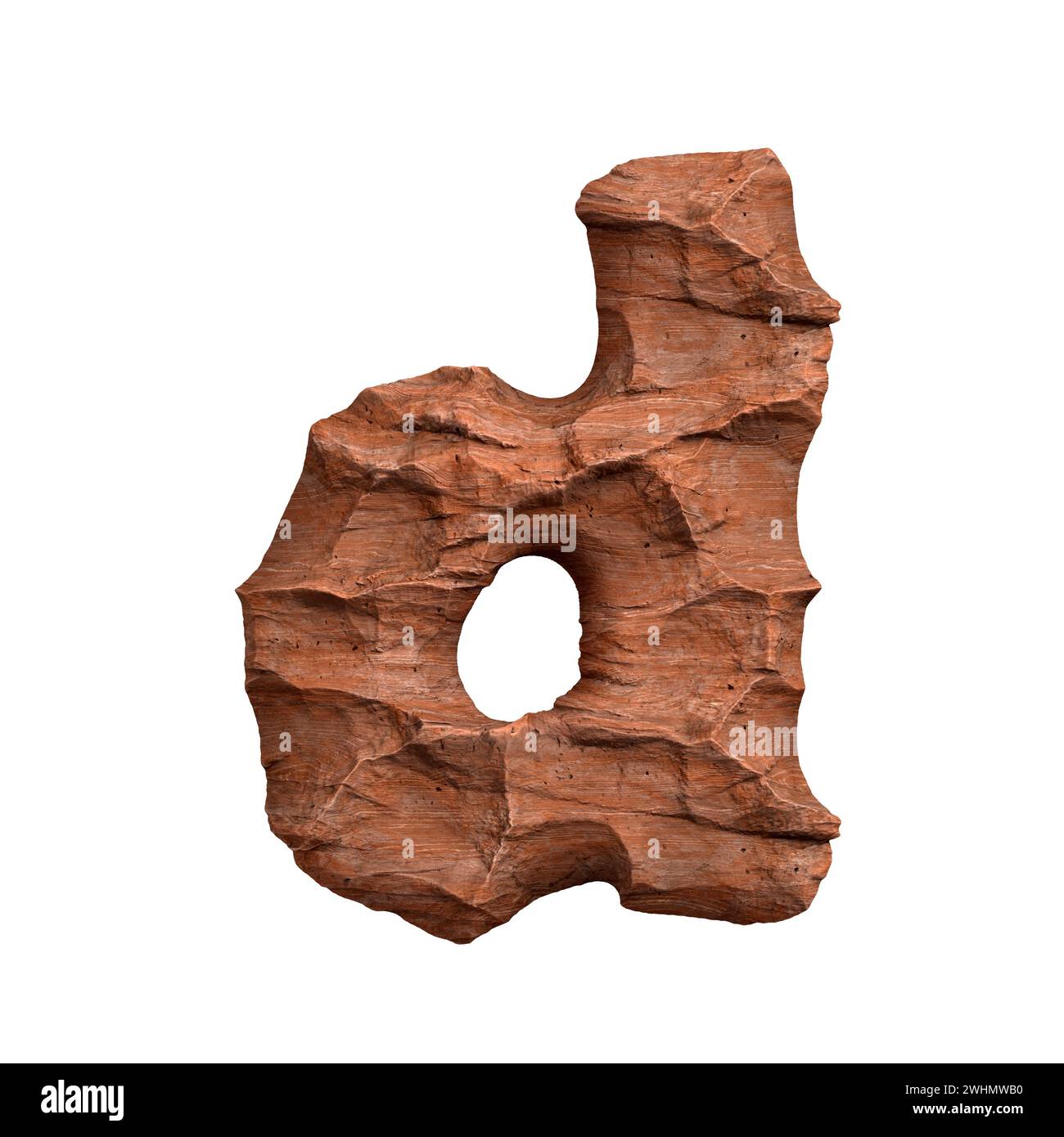Desert sandstone letter D - Lowercase 3d red rock font - Suitable for ...