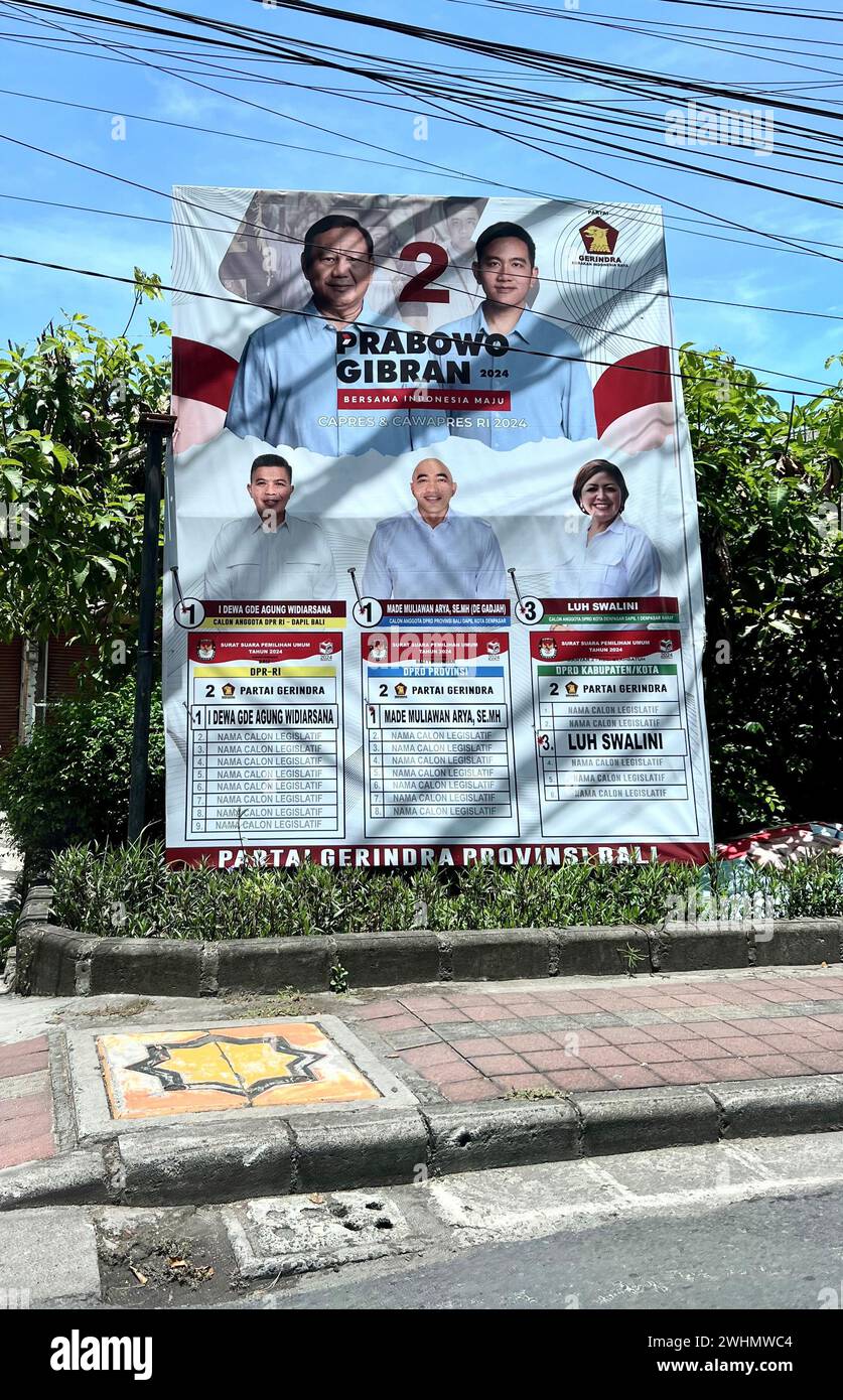 Denpasar, Indonesia. 02nd Feb, 2024. An election poster of presidential ...