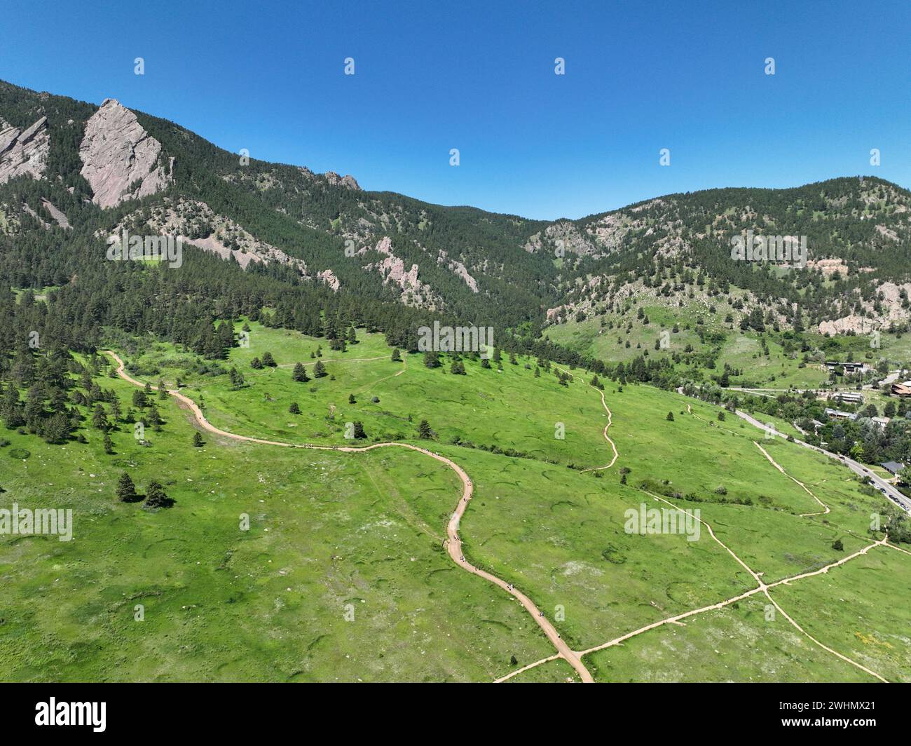 The Flatirons, rock formations at Chautauqua Park near Boulder ...