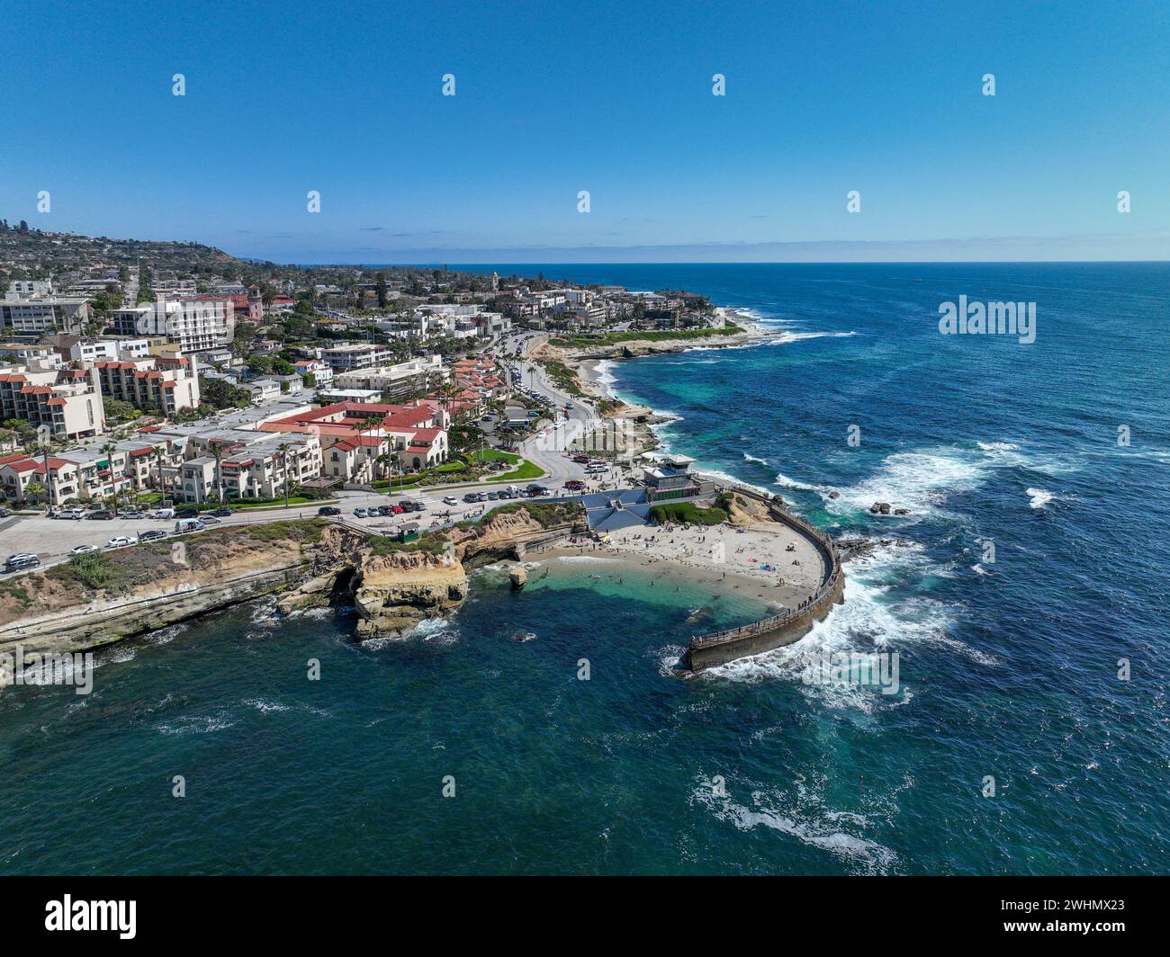 Aerial view of La Jolla cove and beach. San Diego California Stock ...
