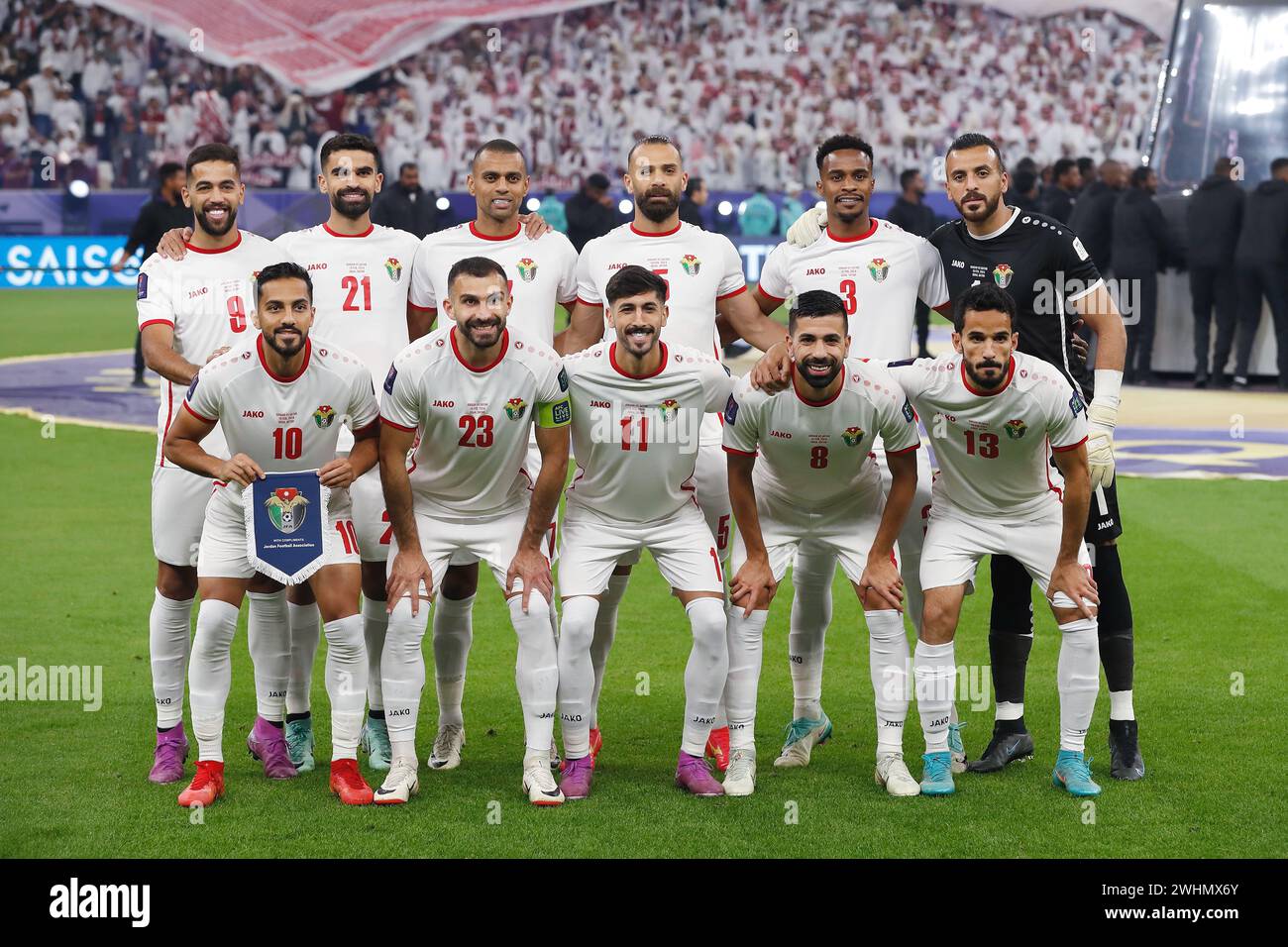 Doha, Qatar. 10th Feb, 2024. Jordan team group line-up (JOR) Football ...