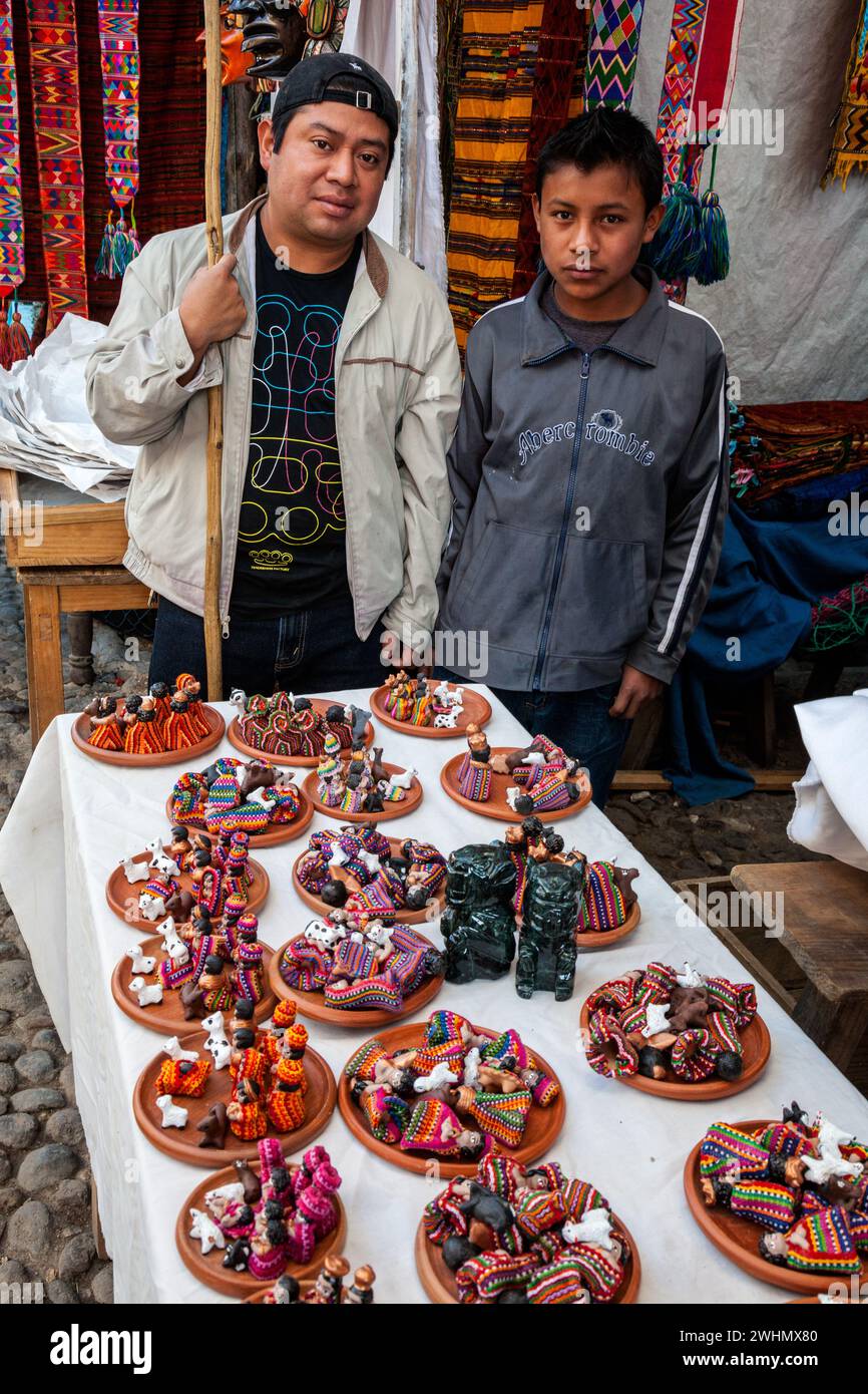 Chichicastenango, Guatemala. Quiche Indians Selling Nativity Scene ...