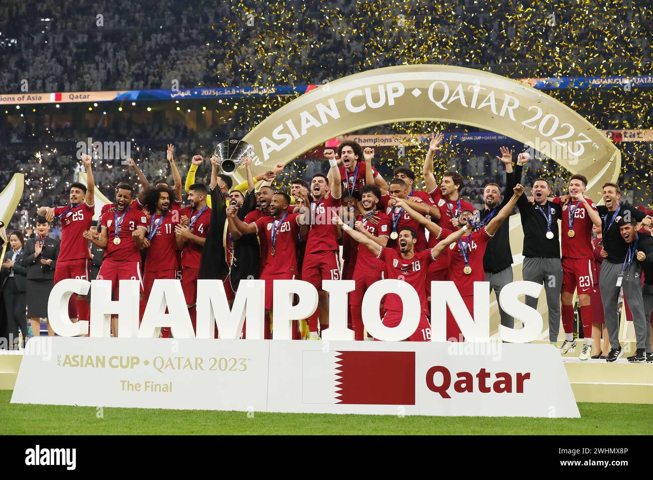 Doha, Qatar. 10th Feb, 2024. Qatar team group (QAT) Football/Soccer ...