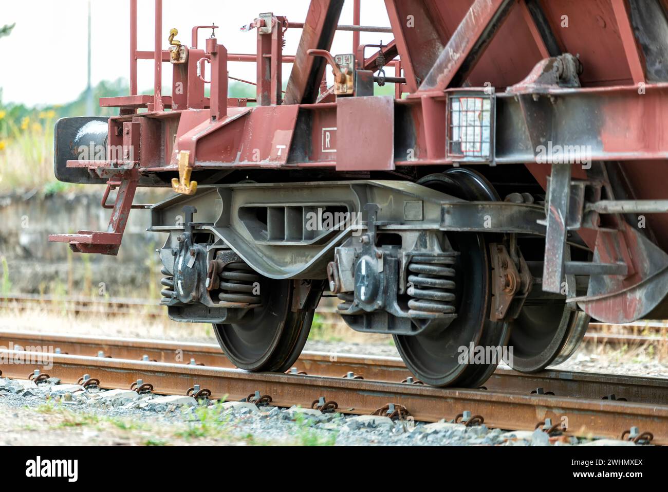 Freight train at a shunt yard Stock Photo - Alamy