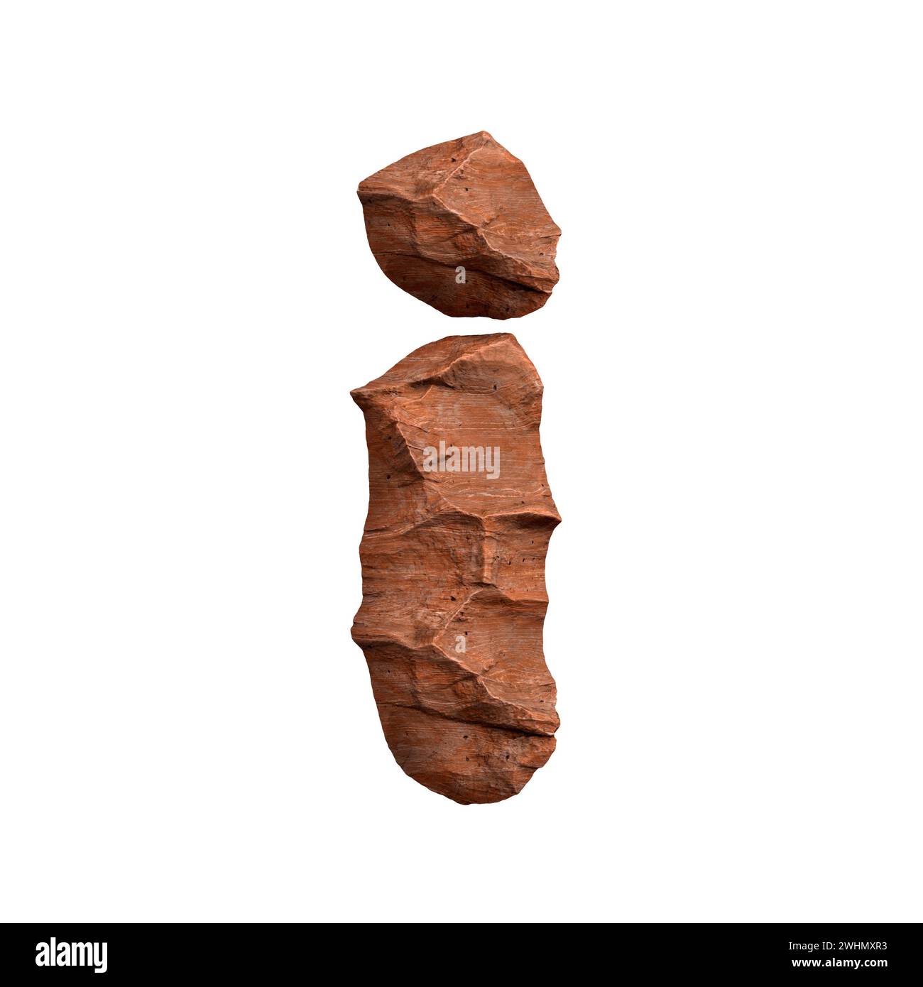 Desert sandstone letter I - Lowercase 3d red rock font isolated on ...