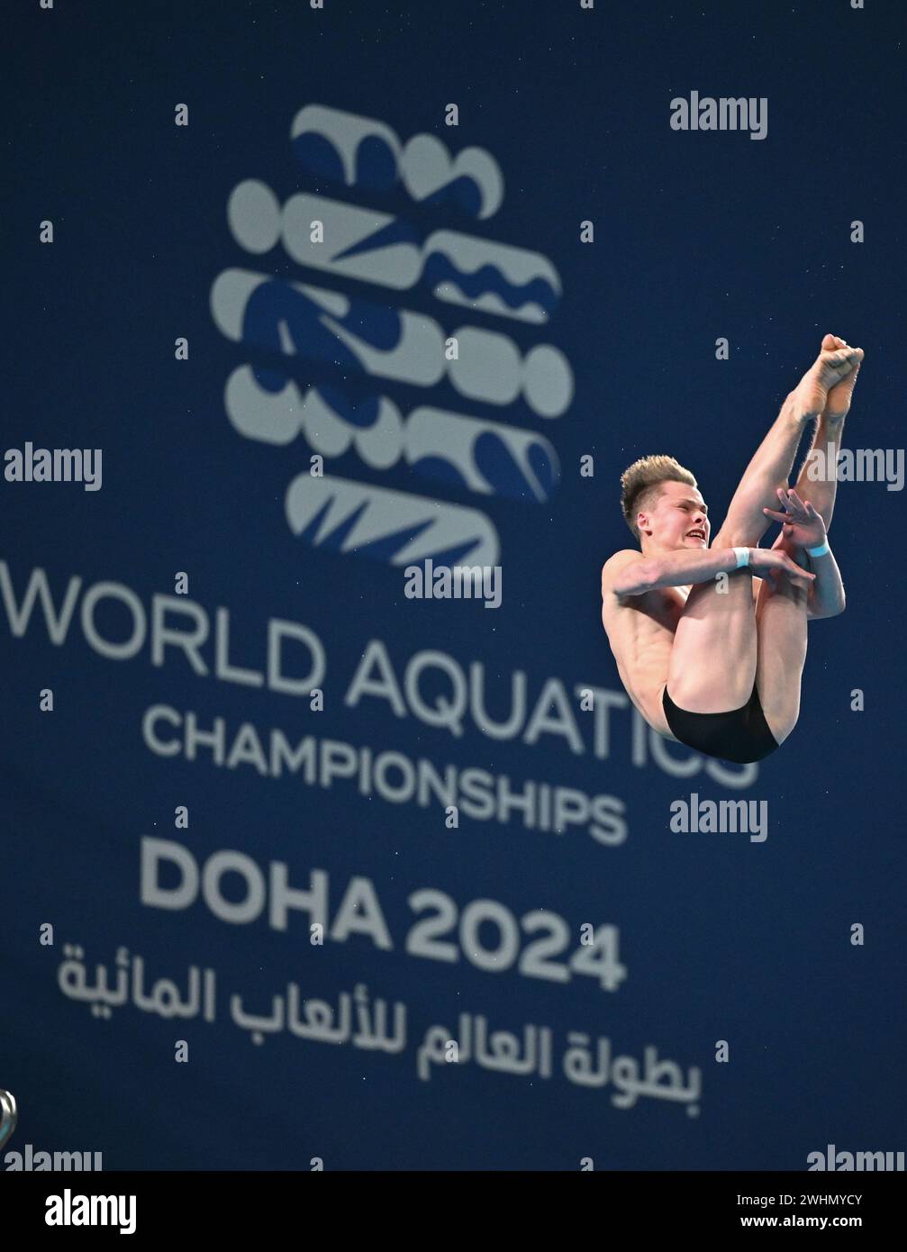 Doha. 10th Feb, 2024. Oleksii Sereda of Ukraine competes during the men ...
