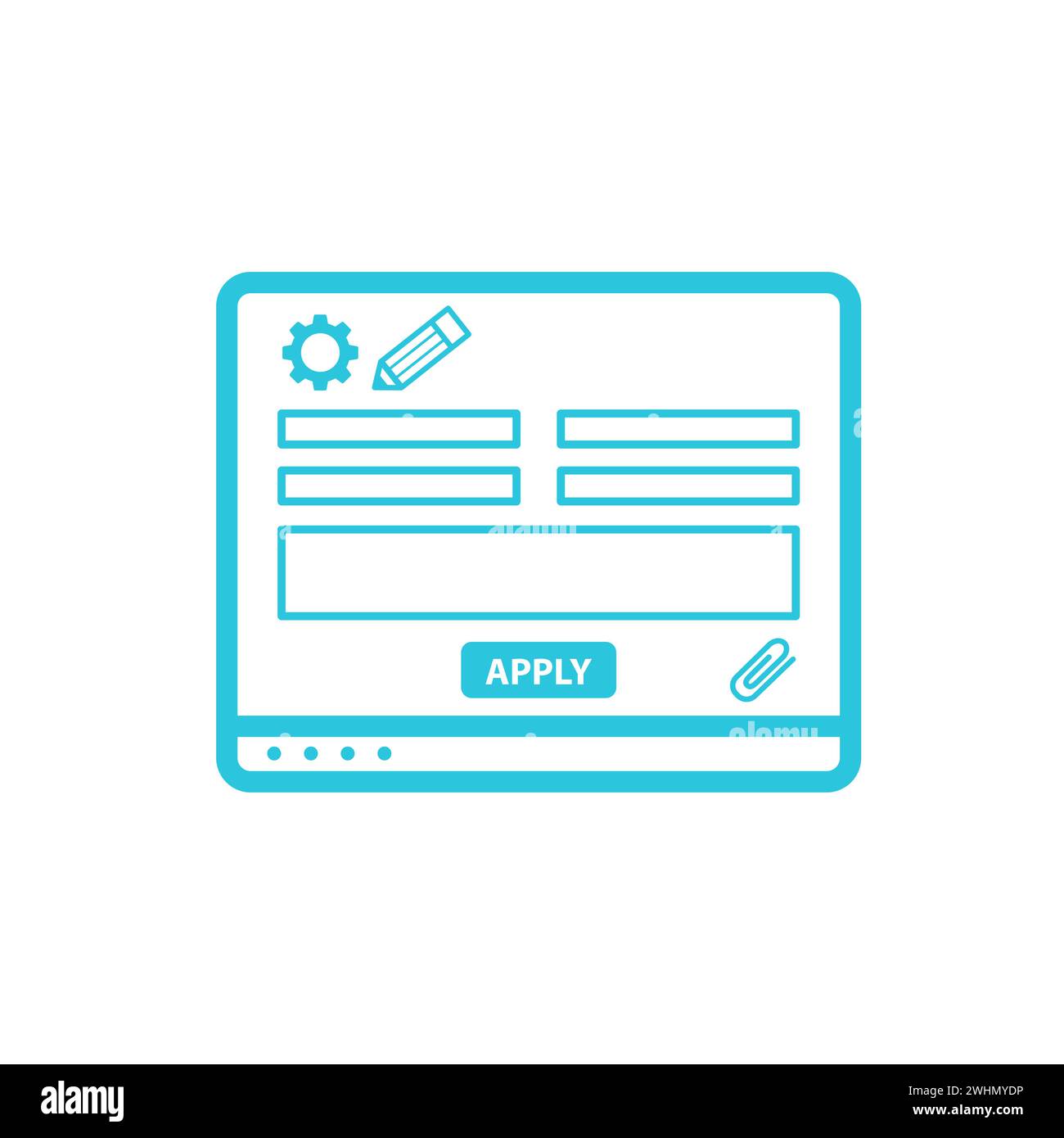 Application form icon.Website Maintenance, graphic design. From blue ...