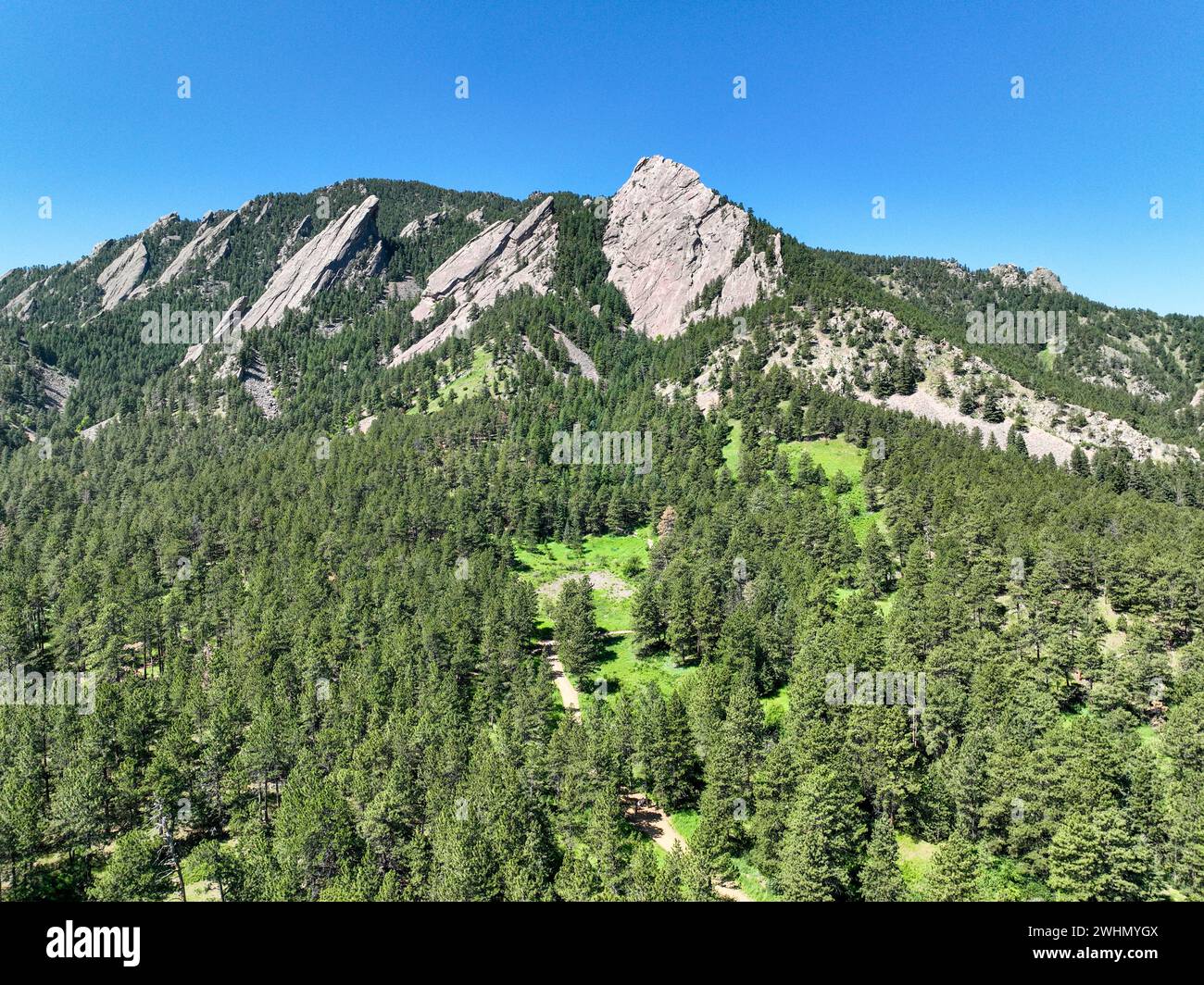 The Flatirons, rock formations at Chautauqua Park near Boulder ...