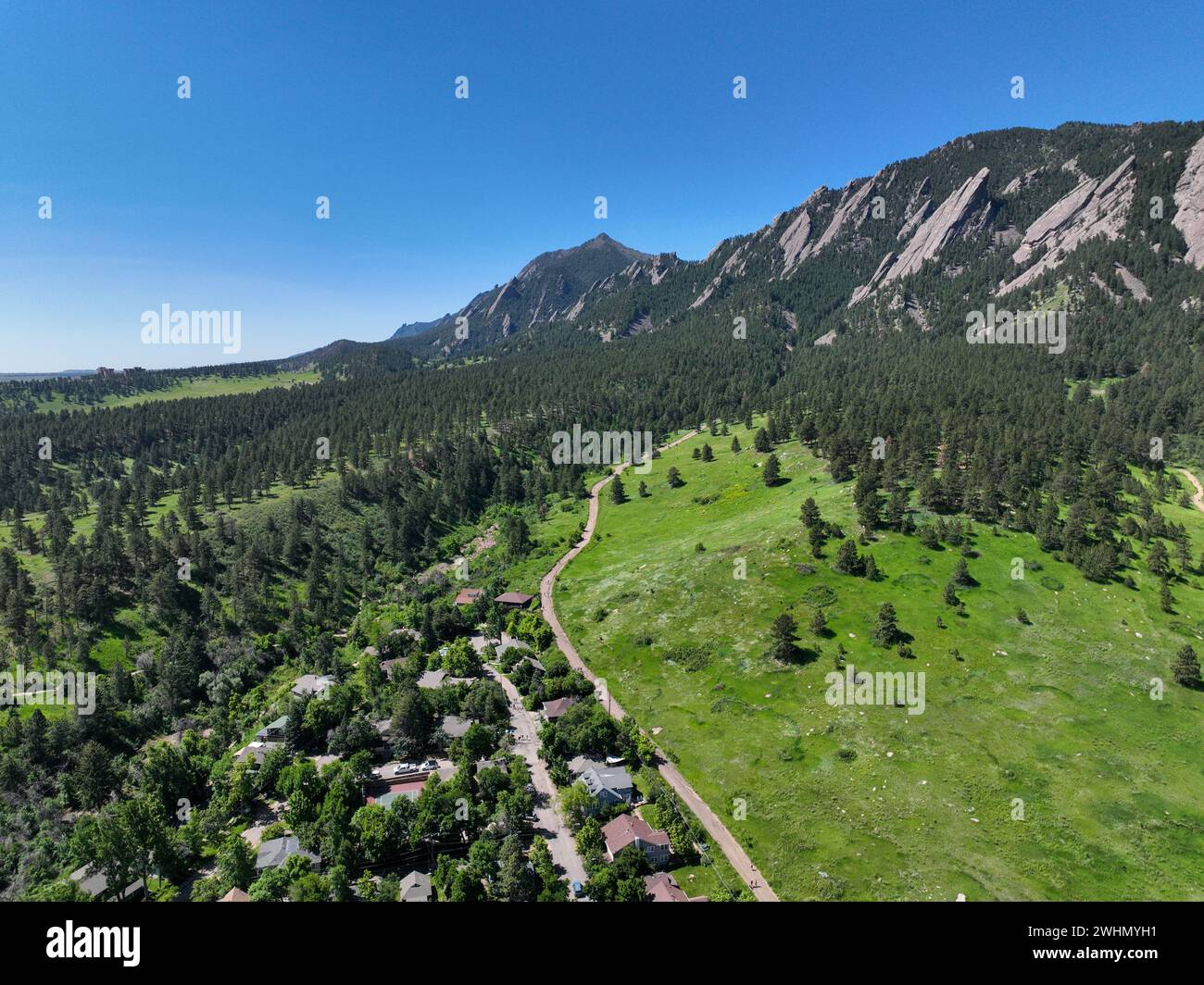 The Flatirons, rock formations at Chautauqua Park near Boulder ...
