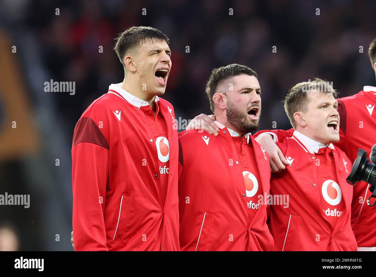 Twickenham, UK. 10th Feb, 2024. Dafydd Jenkins, the captain of Wales (l ...