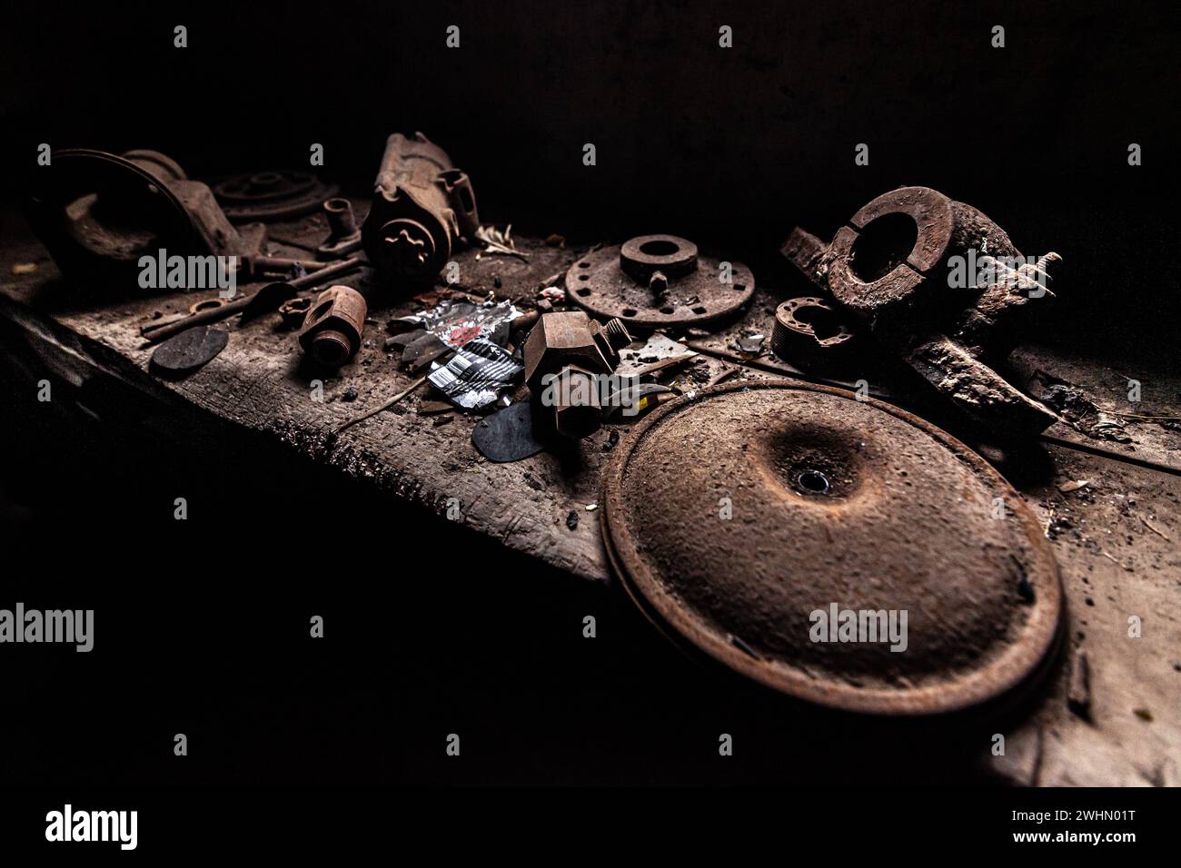 old machinery in Chacorche ravine (Tenerife island Stock Photo - Alamy