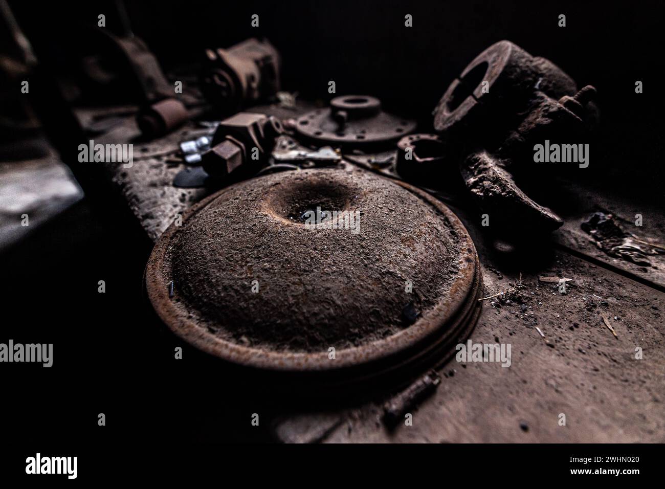 old machinery in Chacorche ravine (Tenerife island Stock Photo - Alamy