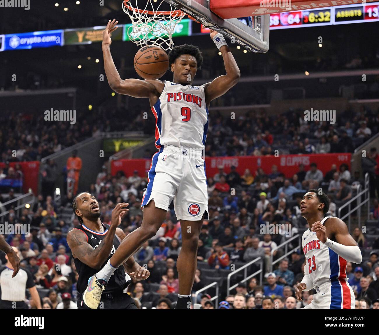 LOS ANGELES, CA - FEBRUARY 10: Detroit Pistons Forward Ausar Thompson ...
