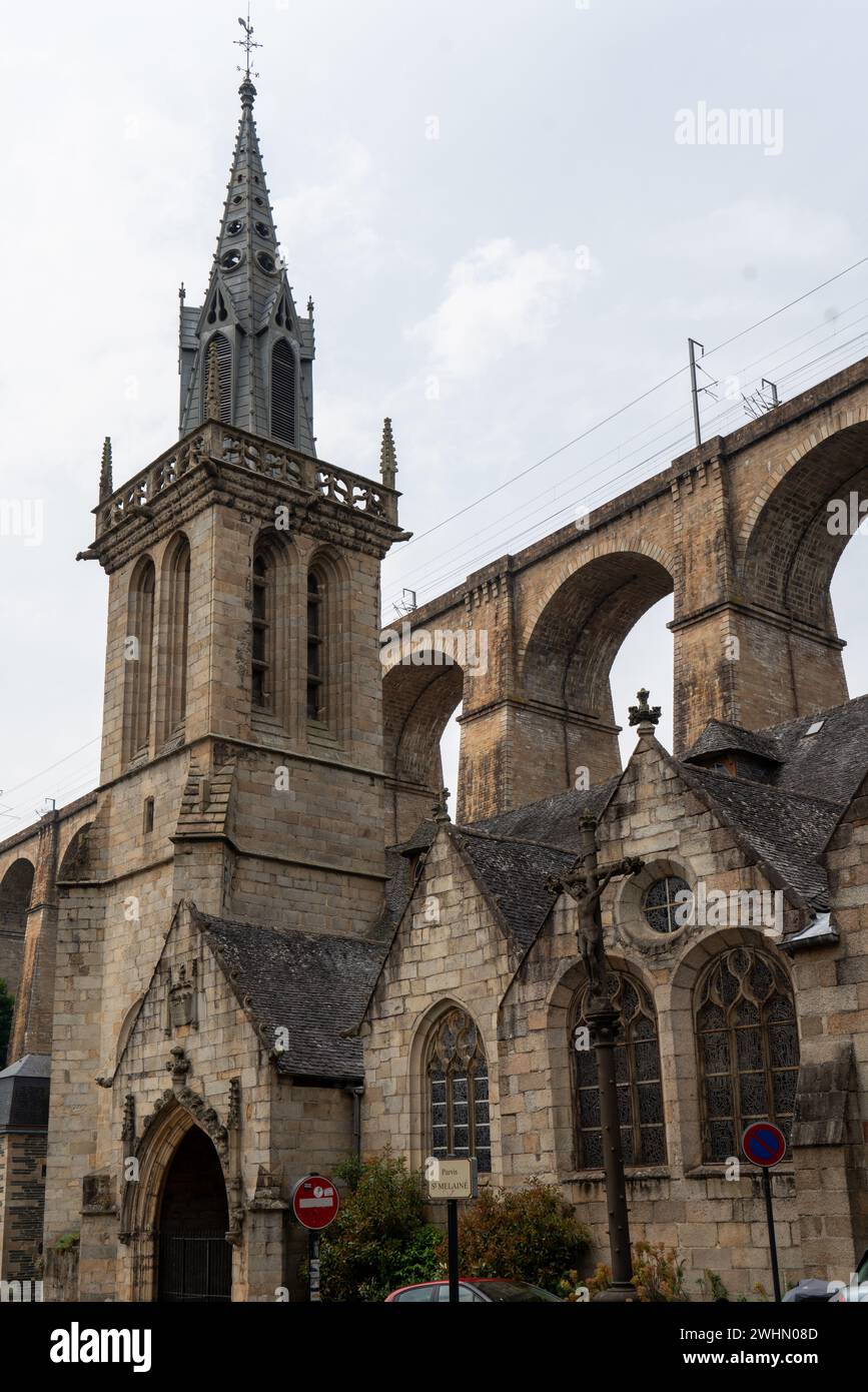 Church of St. Melanie in Morlaix, Brittany Stock Photo - Alamy