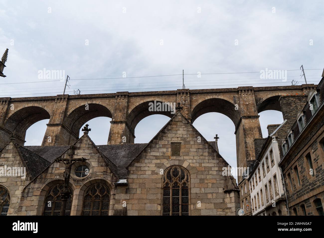 Church of St. Melanie in Morlaix, Brittany Stock Photo - Alamy