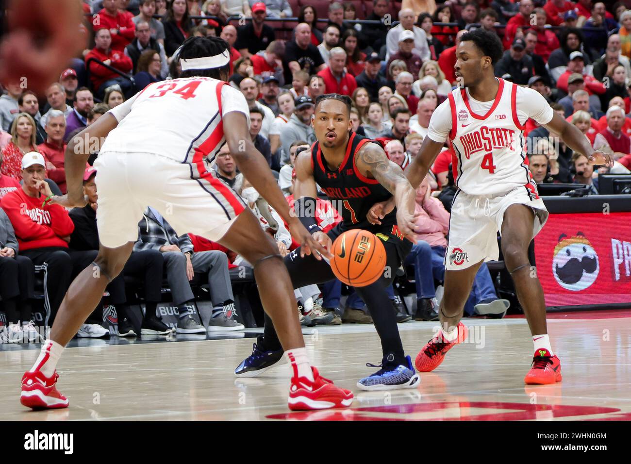 Columbus, Ohio, USA. 10th Feb, 2024. Maryland Terrapins guard Jahmir ...
