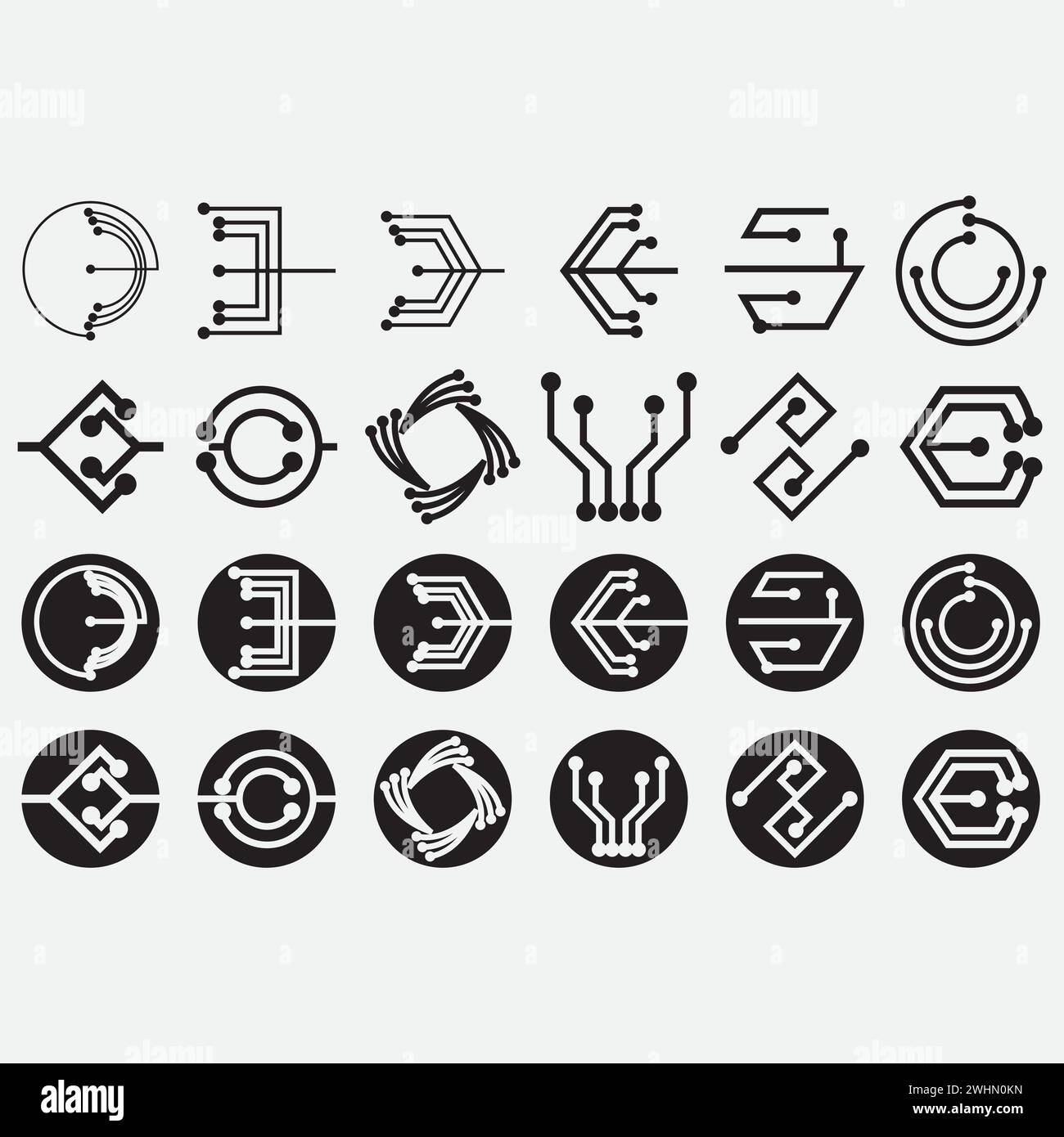Electronic circuit board vector logo icon set Stock Vector Image & Art ...